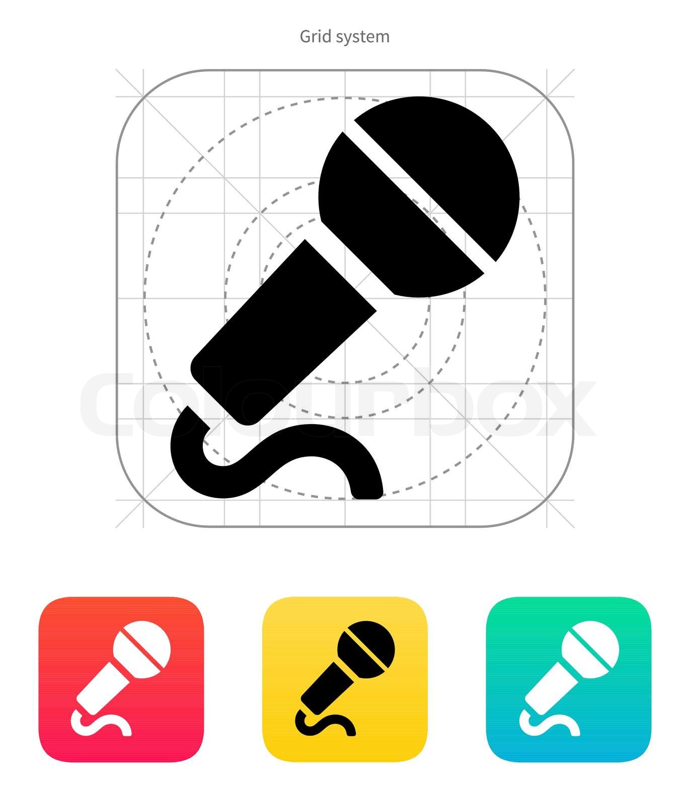 Microphone with cable icon | Stock vector | Colourbox