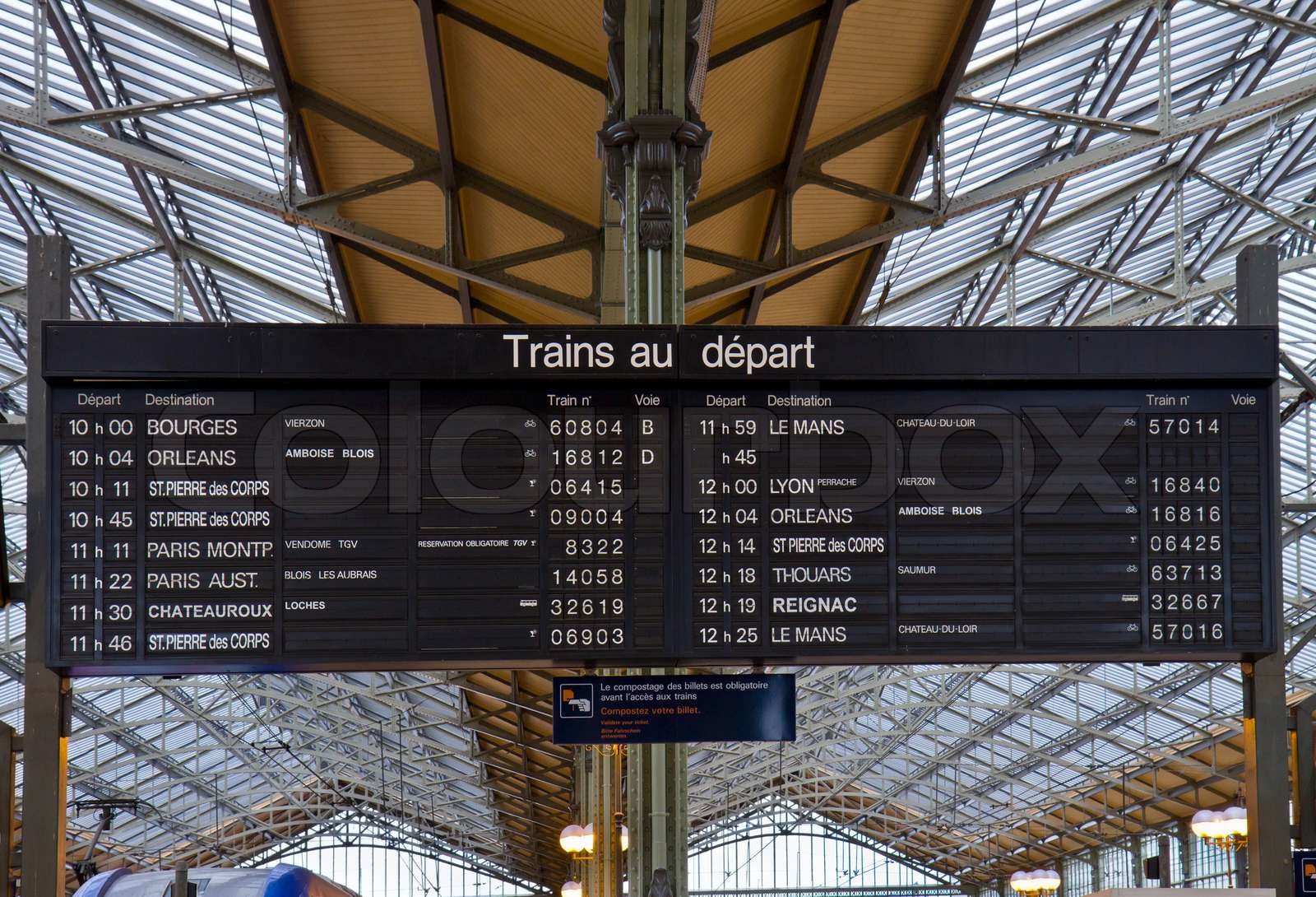 Board schedules of trains | Stock image | Colourbox