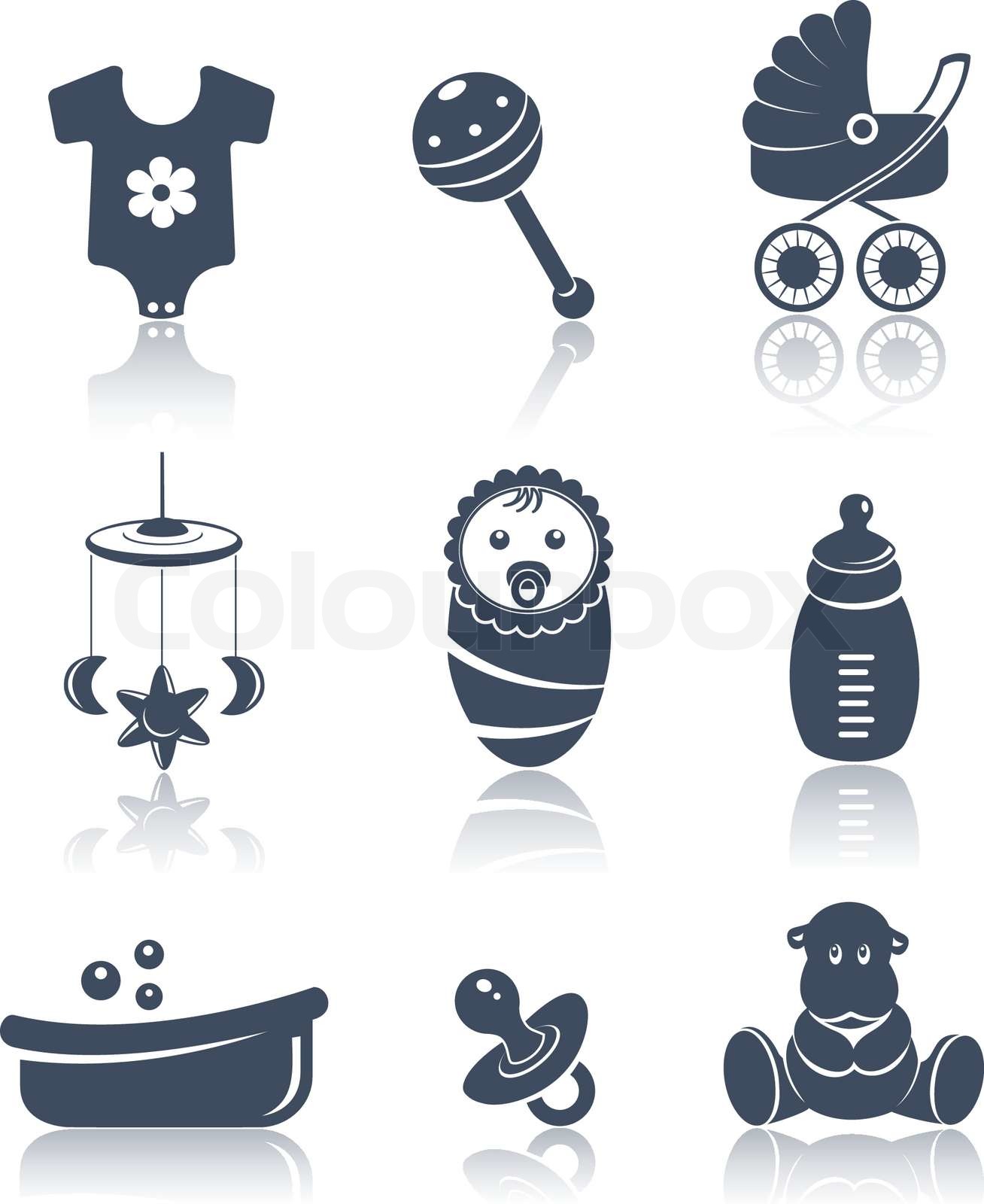 Baby icons blue set | Stock vector | Colourbox