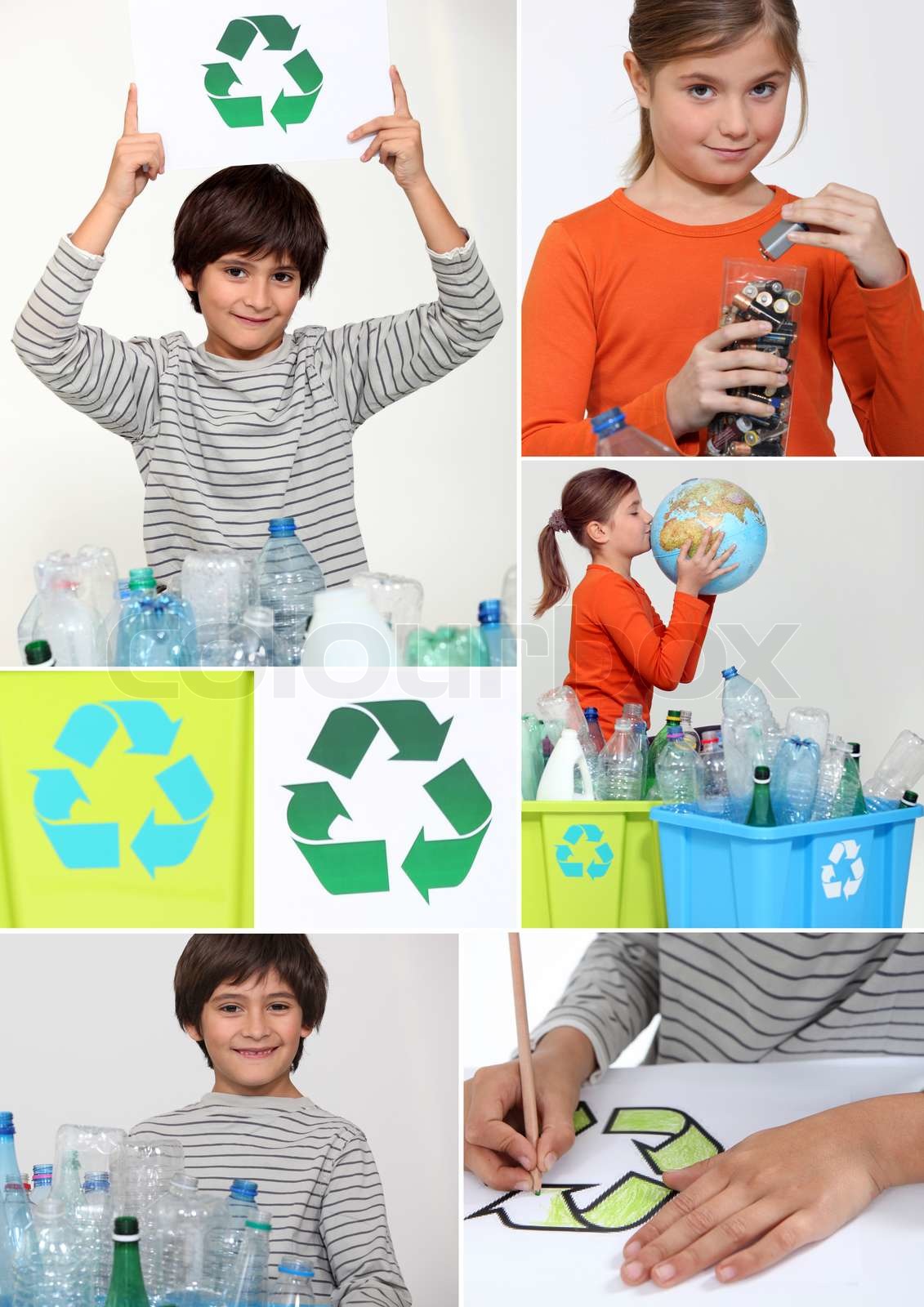 Collage of children recycling | Stock image | Colourbox