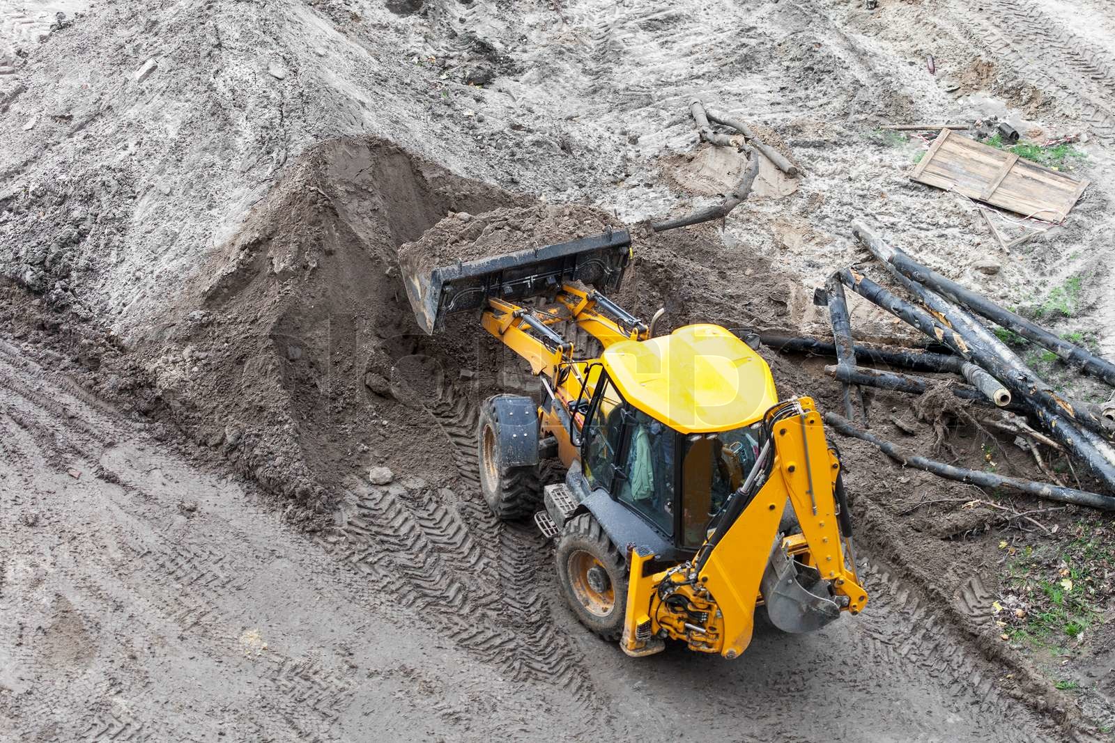Bulldozer digging the ground | Stock image | Colourbox