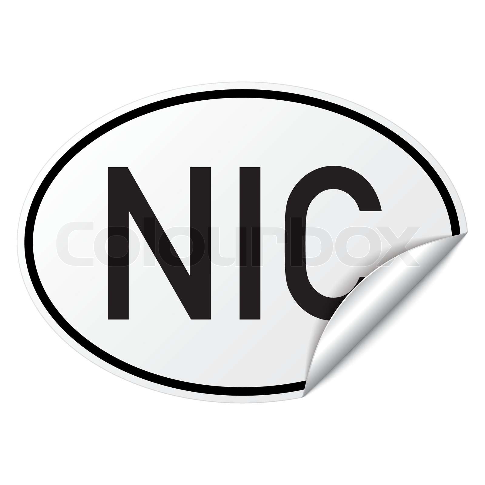 Oval country car sticker - black white - nicaragua - nic | Stock vector ...