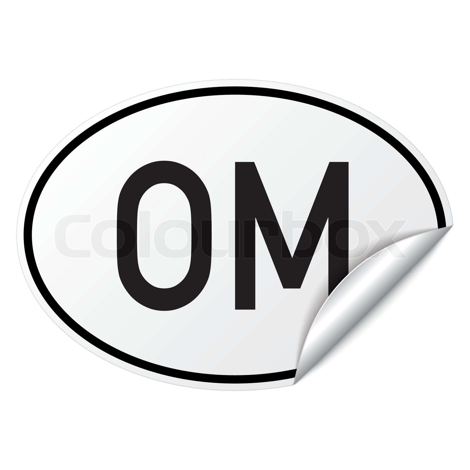 Oval country car sticker - black white - oman - om | Stock vector ...