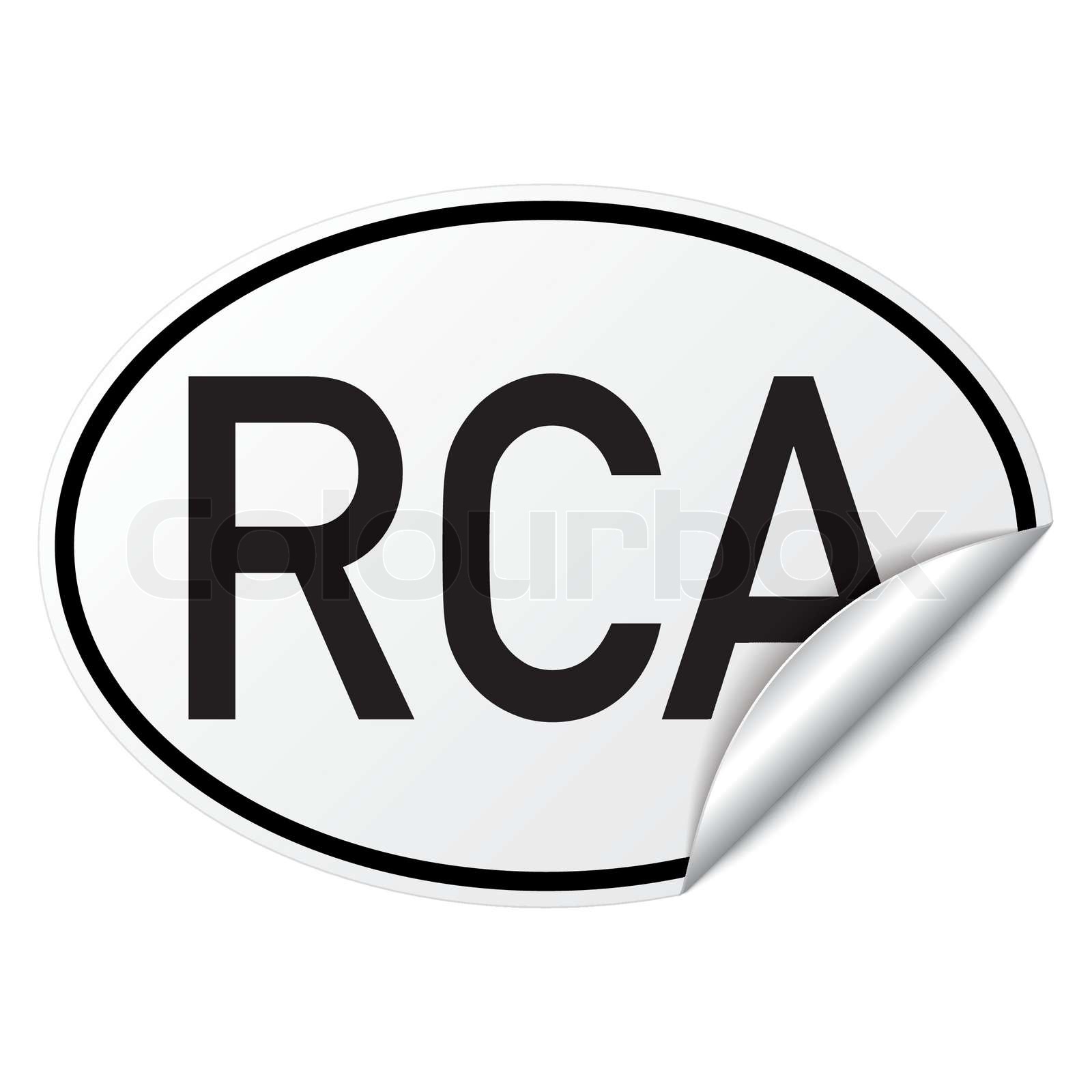 Oval country car sticker - black white - central african republic - rca ...