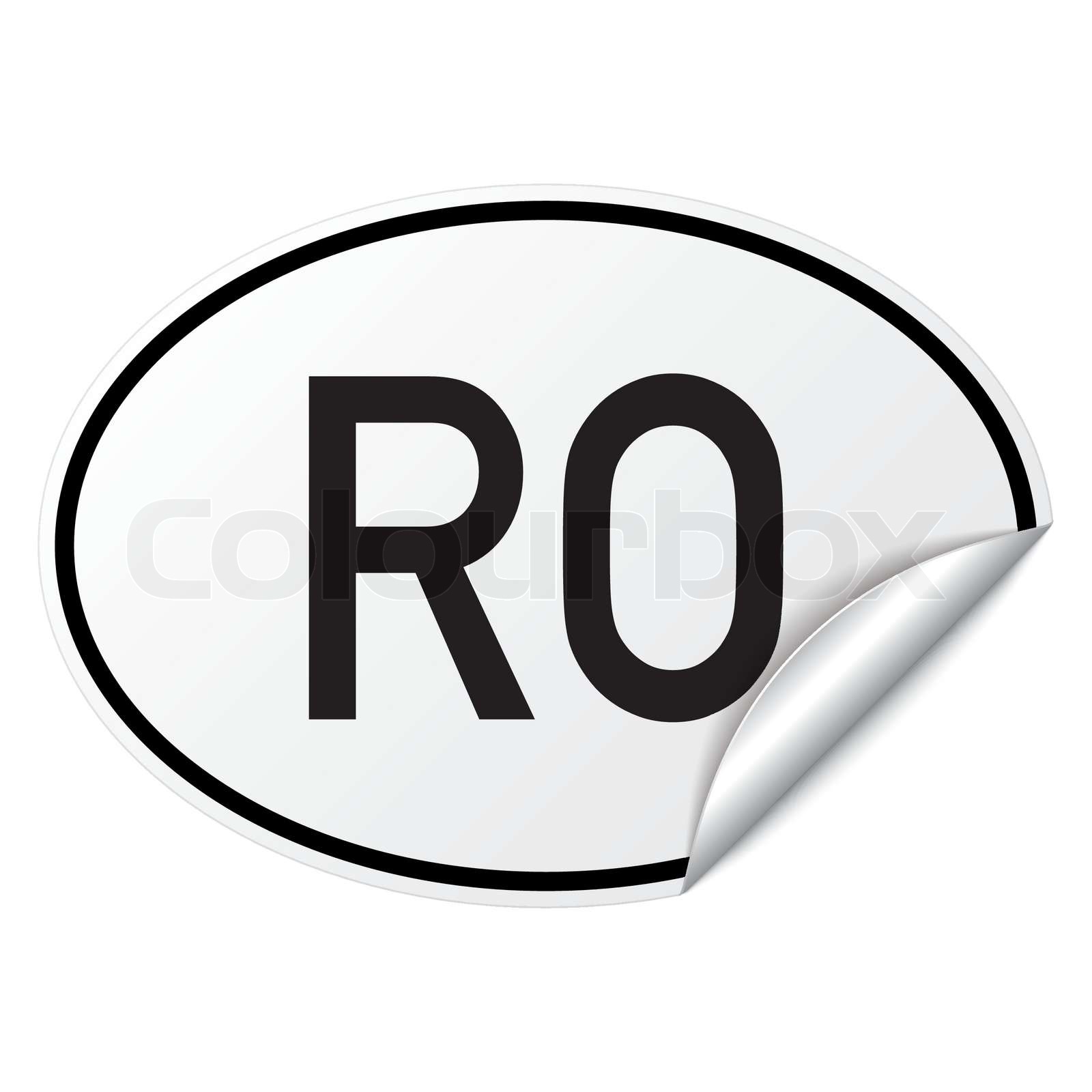 Oval country car sticker - black white - romania - ro | Stock vector ...