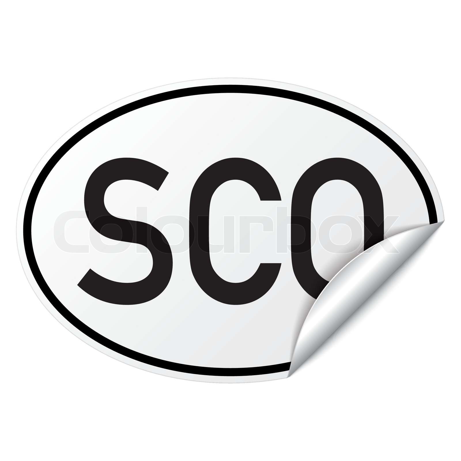 Oval country car sticker - black white - scotland - sco | Stock vector ...