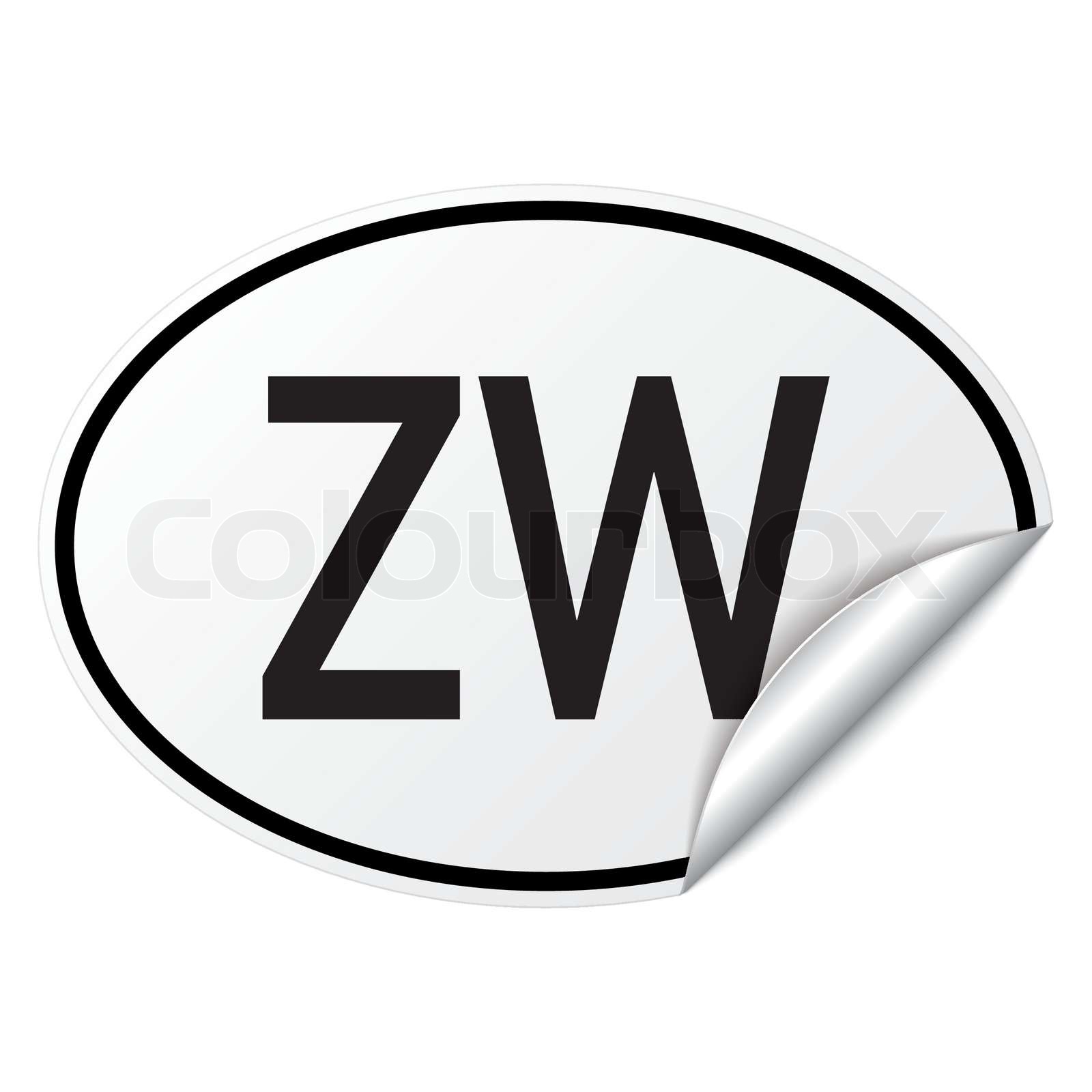 Oval country car sticker - black white - zimbabwe - zw | Stock vector ...
