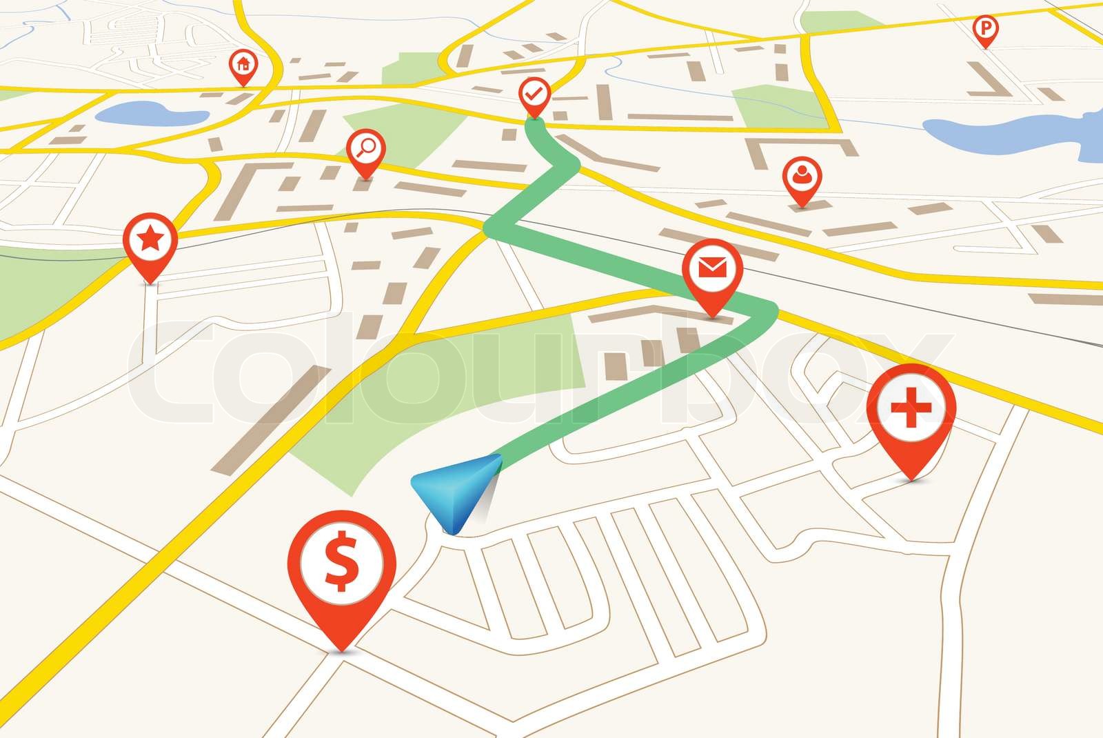 Navigation map | Stock vector | Colourbox