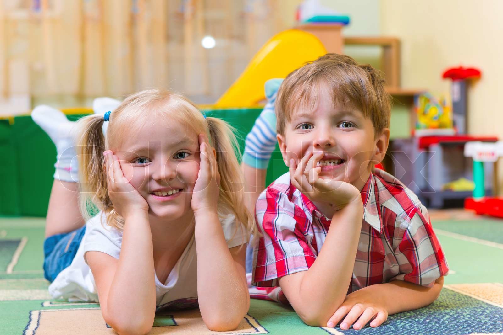 Happy children having fun at home | Stock image | Colourbox