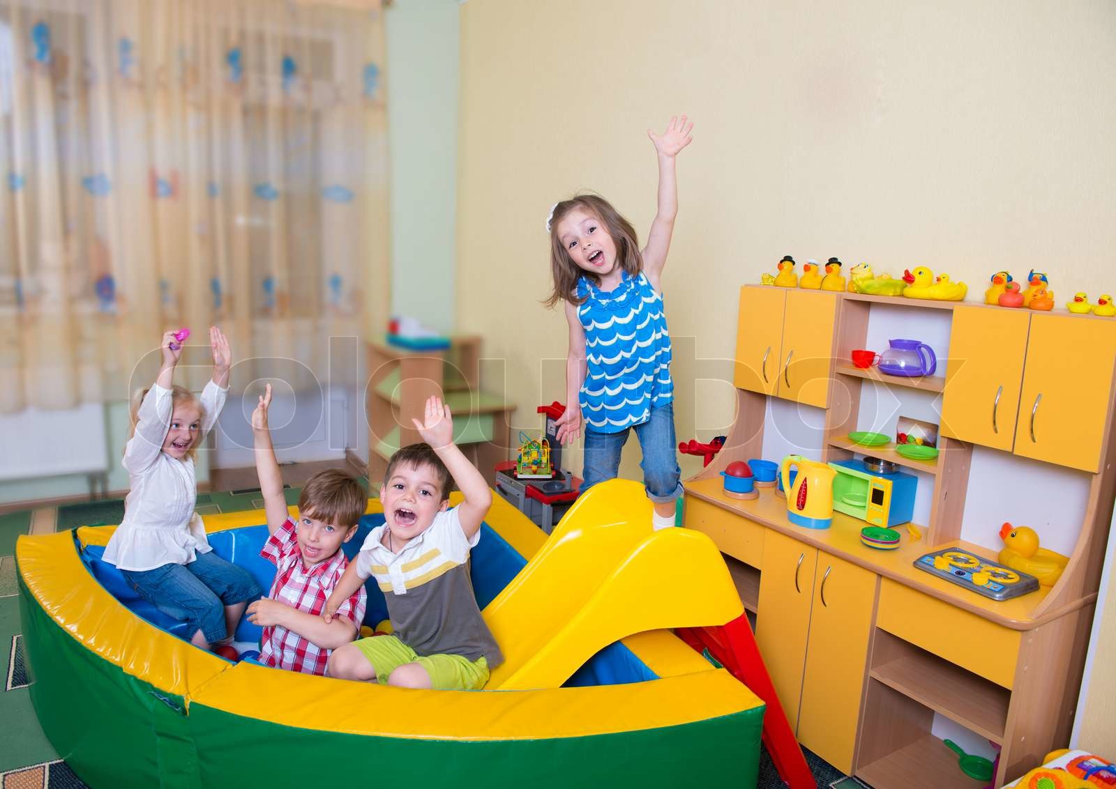 Happy children having fun at home | Stock image | Colourbox
