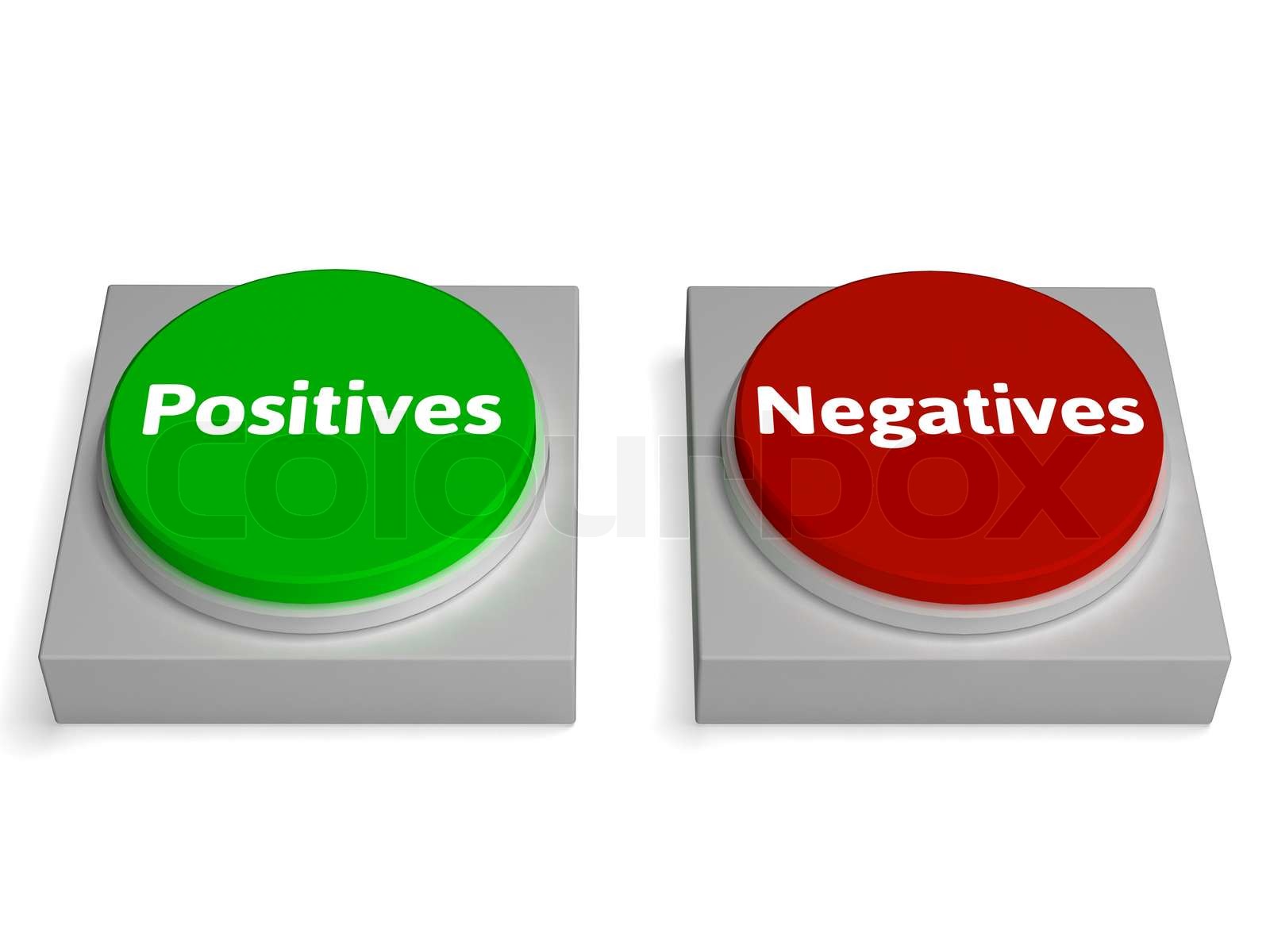 Positives Negatives Buttons Show Analysis Or Examine | Stock image ...