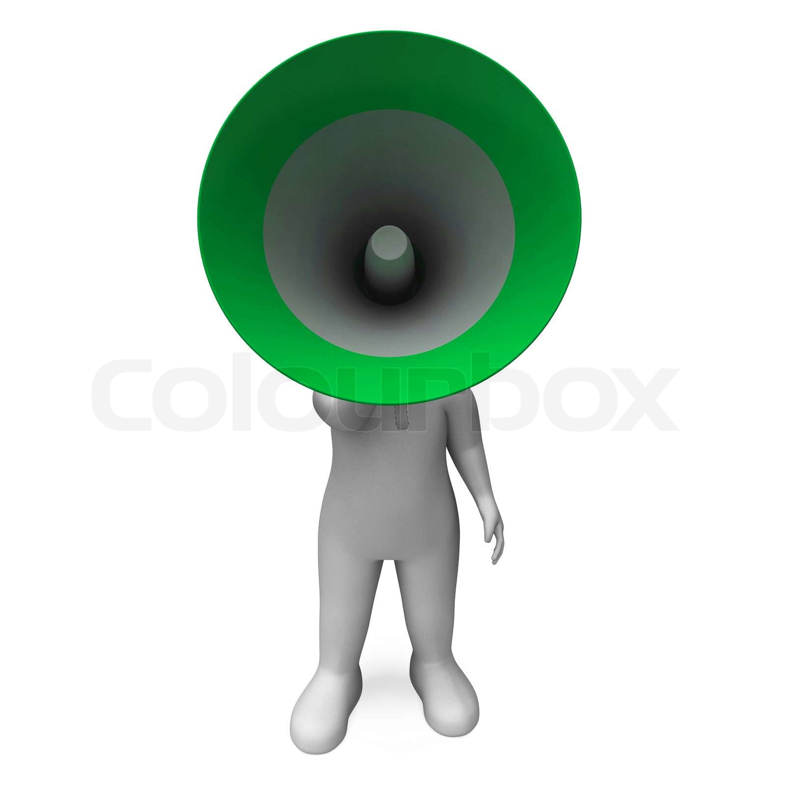 Loud Hailer Character Shows Broadcasting Explaining And Megaphone ...
