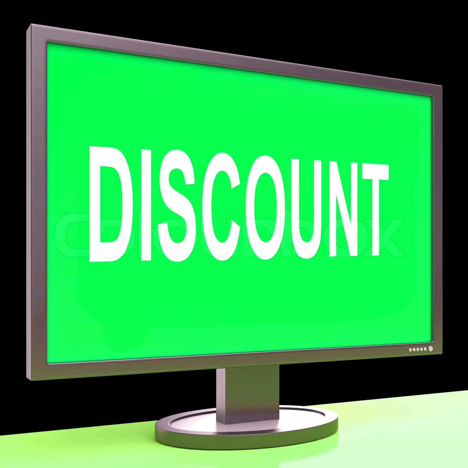 Discount Screen Shows Promotion Sale Discounts Or Clearance | Stock ...