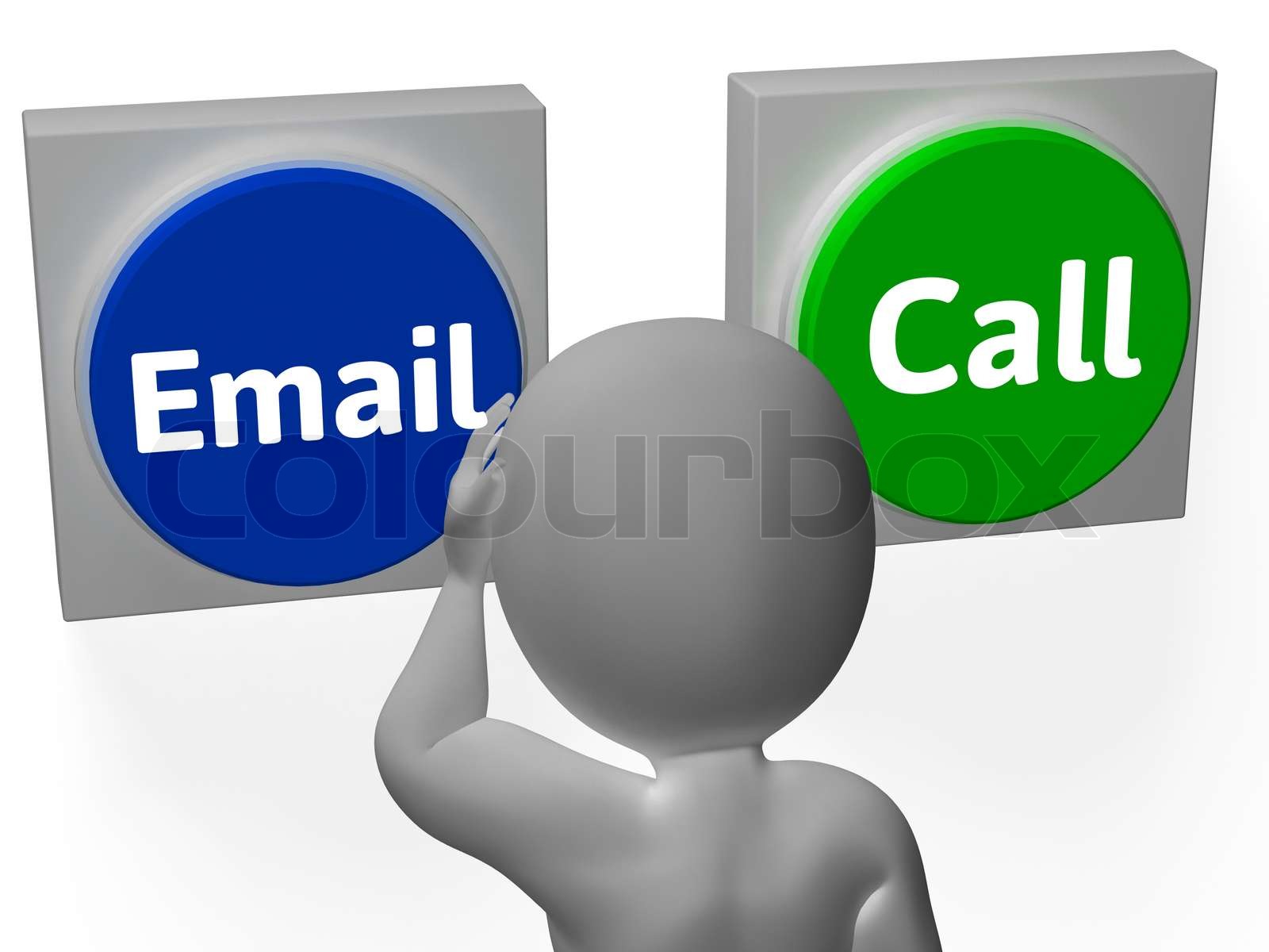 Email Call Buttons Show Mailbox Contact Communications | Stock image ...