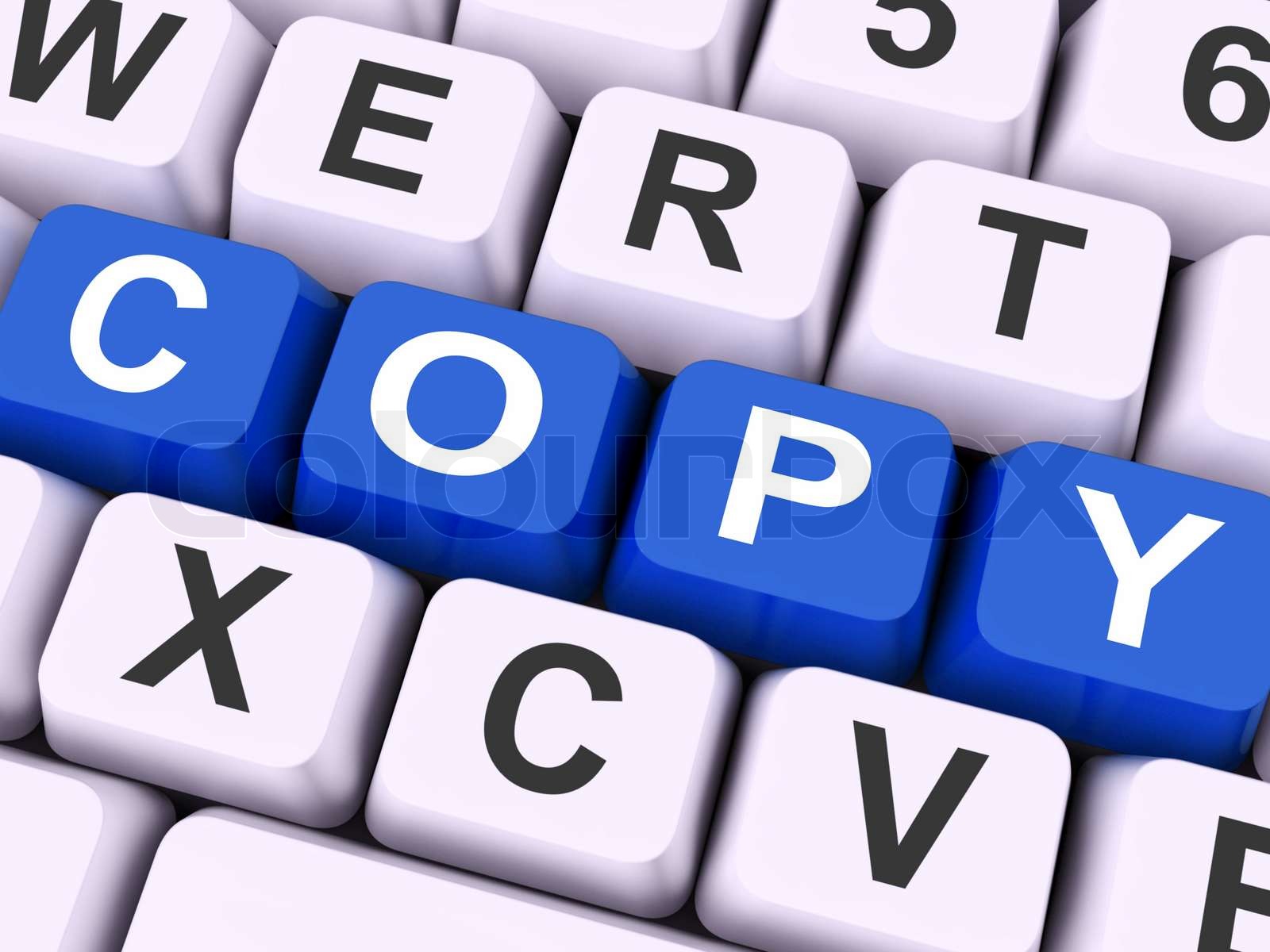 Copy Key Shows Copying Duplicating Or Replicate | Stock image | Colourbox
