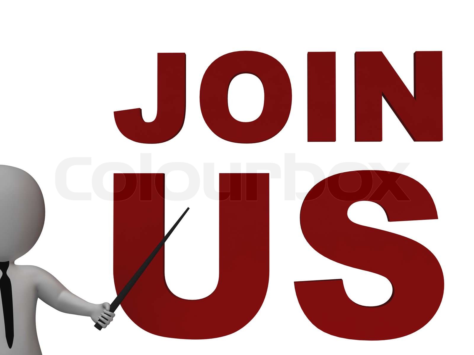 Join Us Sign Showing Register Or Subscribe | Stock image | Colourbox