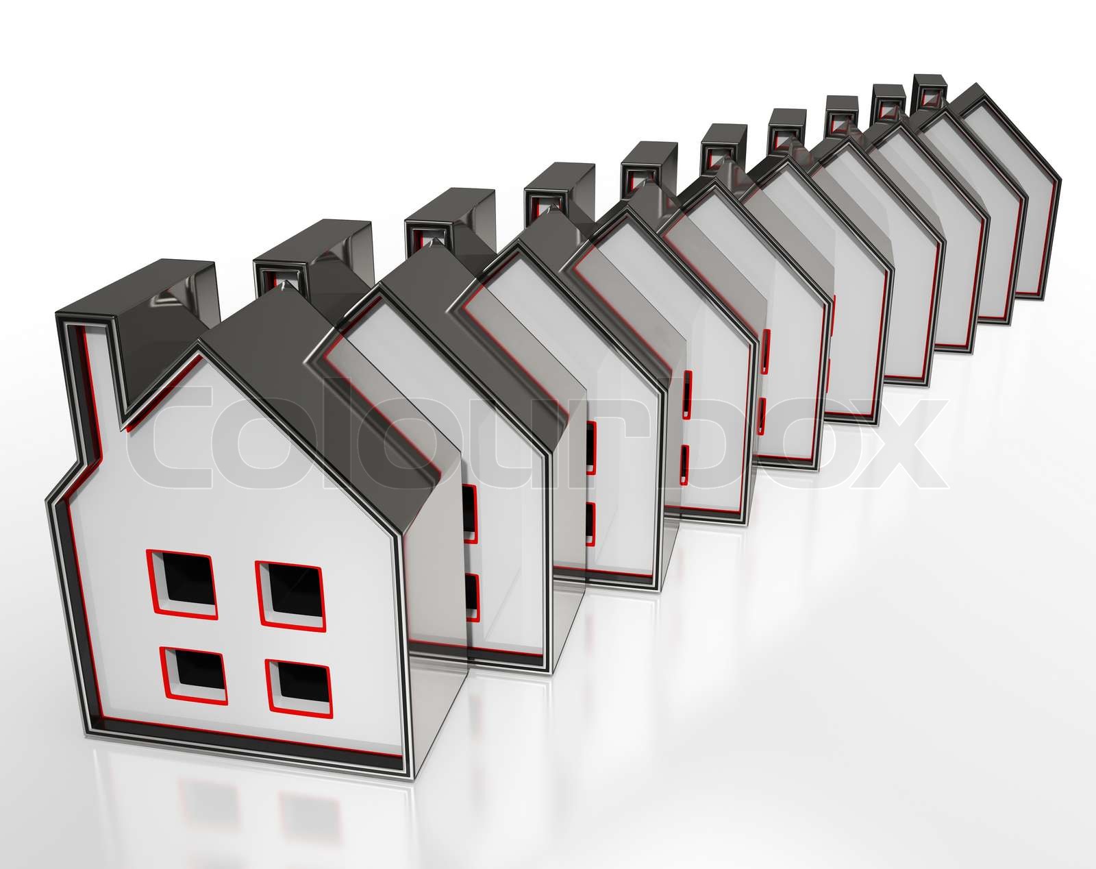 Hus Symboler Visning huse til salg | Stock foto | Colourbox