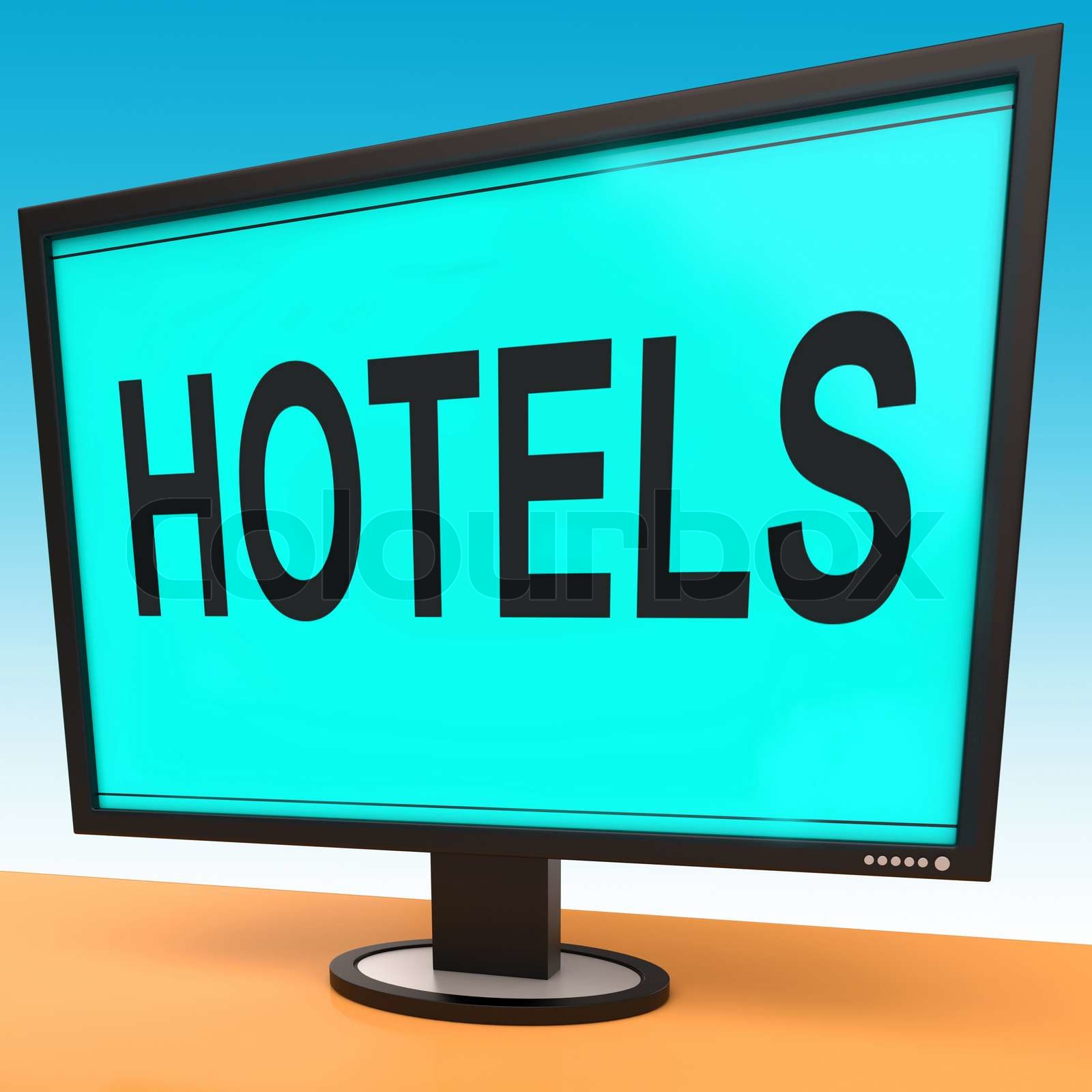 Hotel Monitor Shows Motel Hotels And Room | Stock image | Colourbox