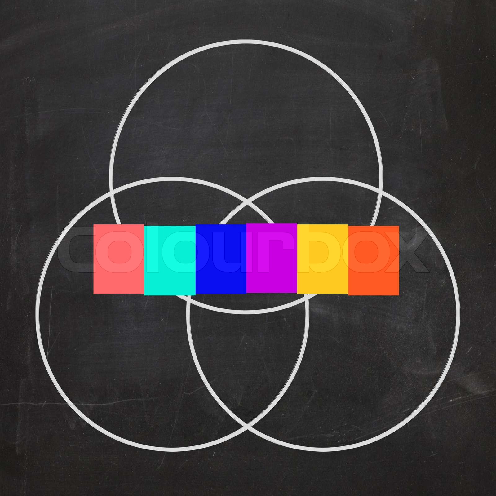 Six Letter Word Venn Diagram Shows Intersect Or Overlap Stock Image