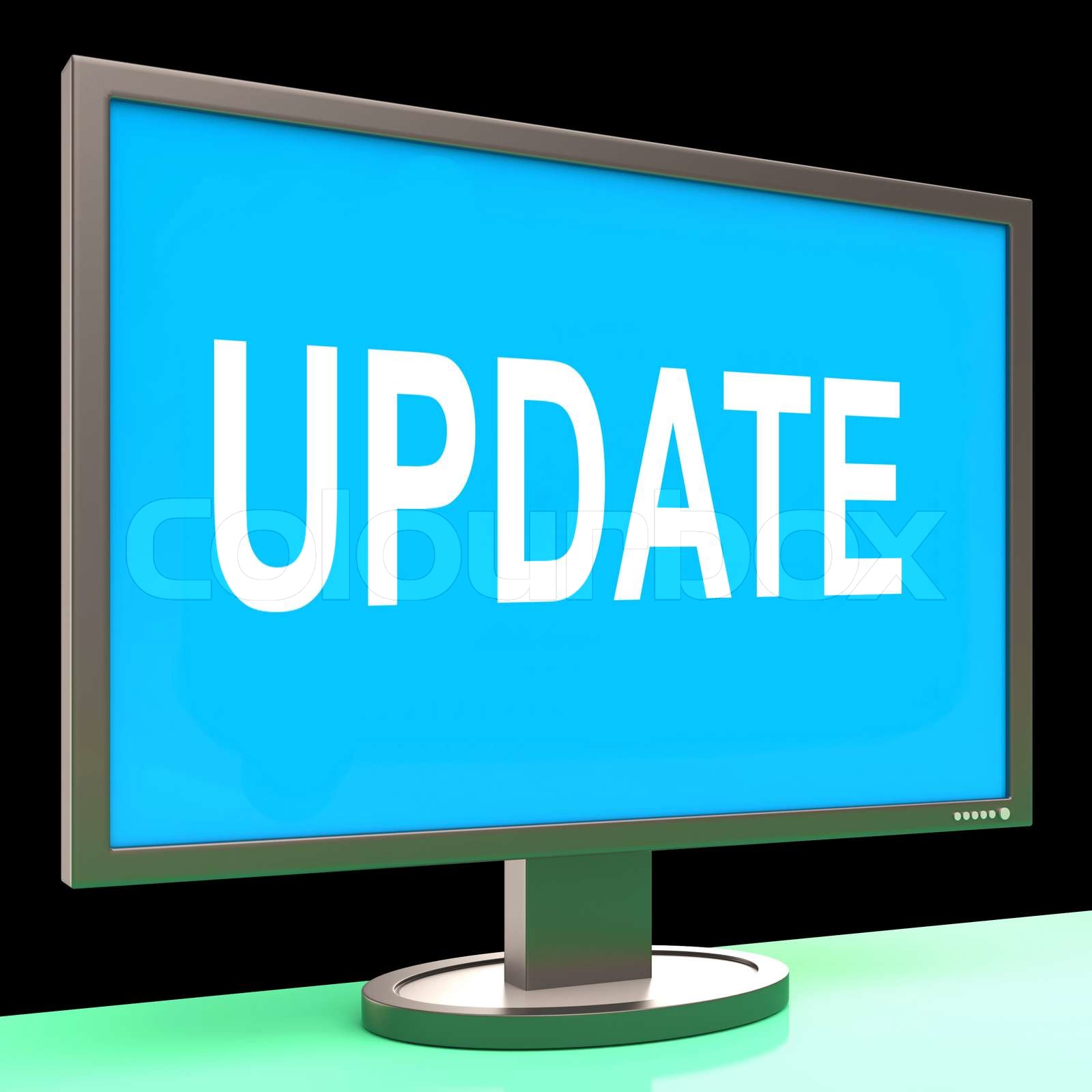 Update Screen Means Updates Modified Or Upgrade | Stock image | Colourbox