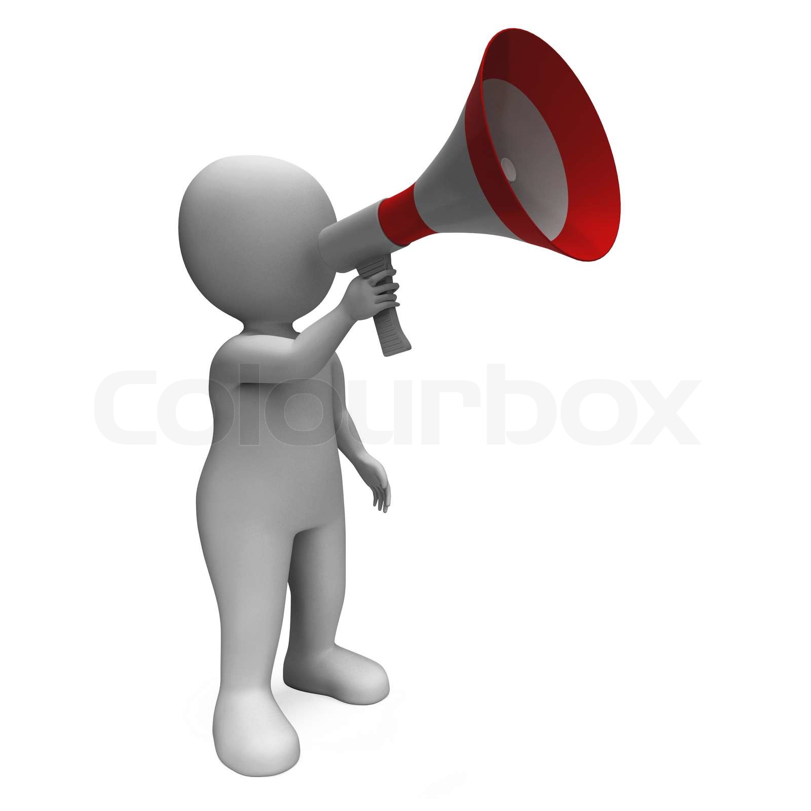 Loud Hailer Character Shows Broadcasting Proclaim And Megaphone | Stock ...