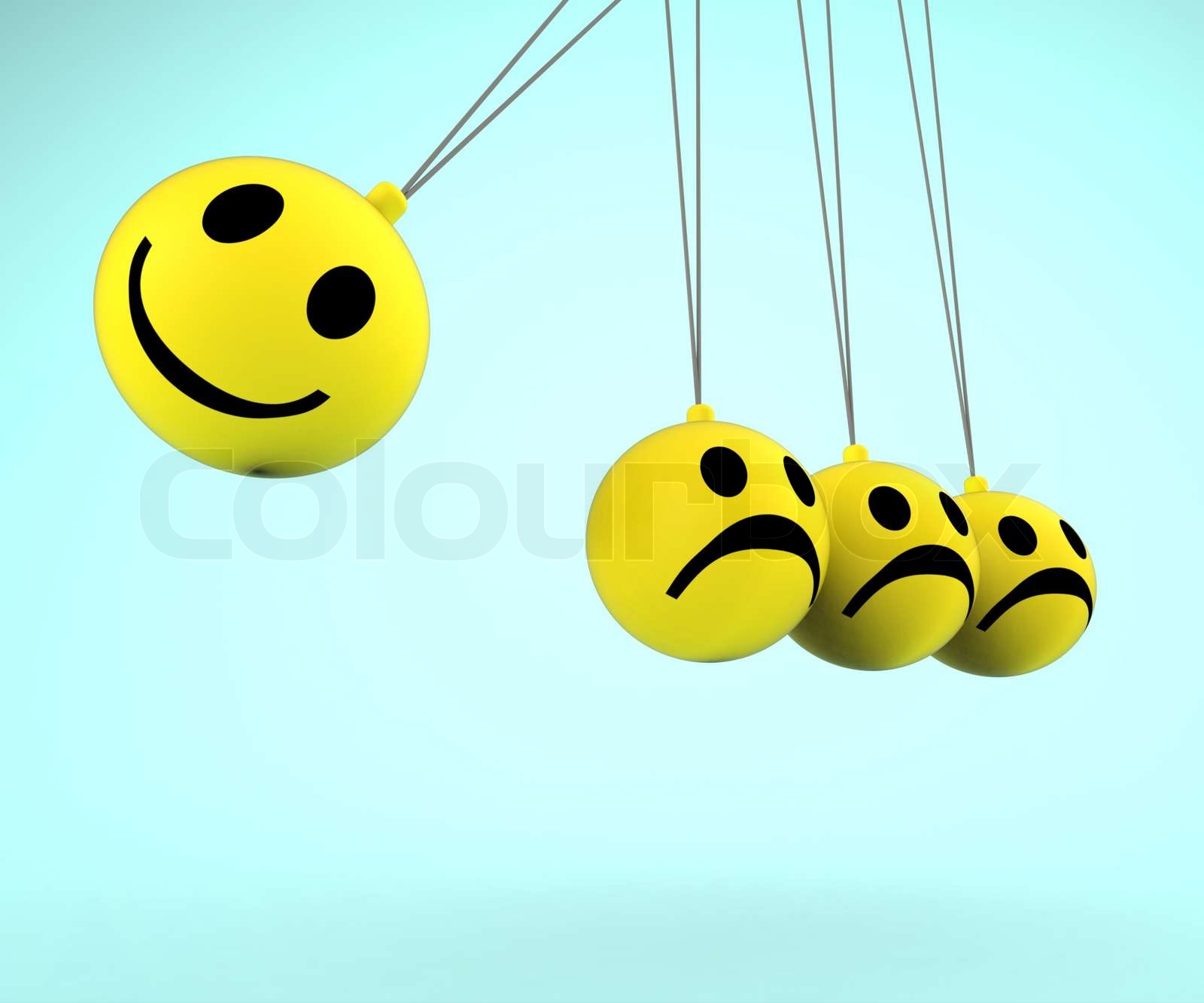 Glad og trist Smileys Viser Emotions | Stock foto | Colourbox