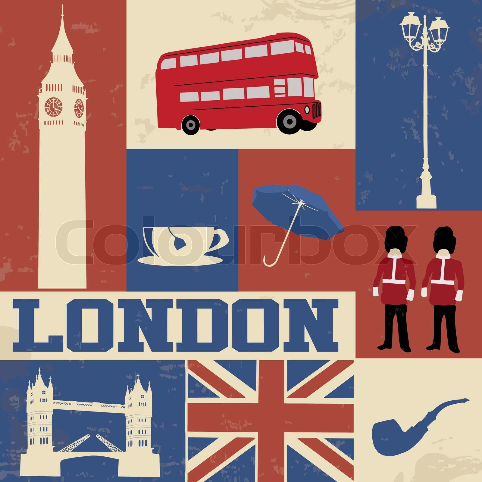 London Symbole Poster | Stock-Vektor | Colourbox
