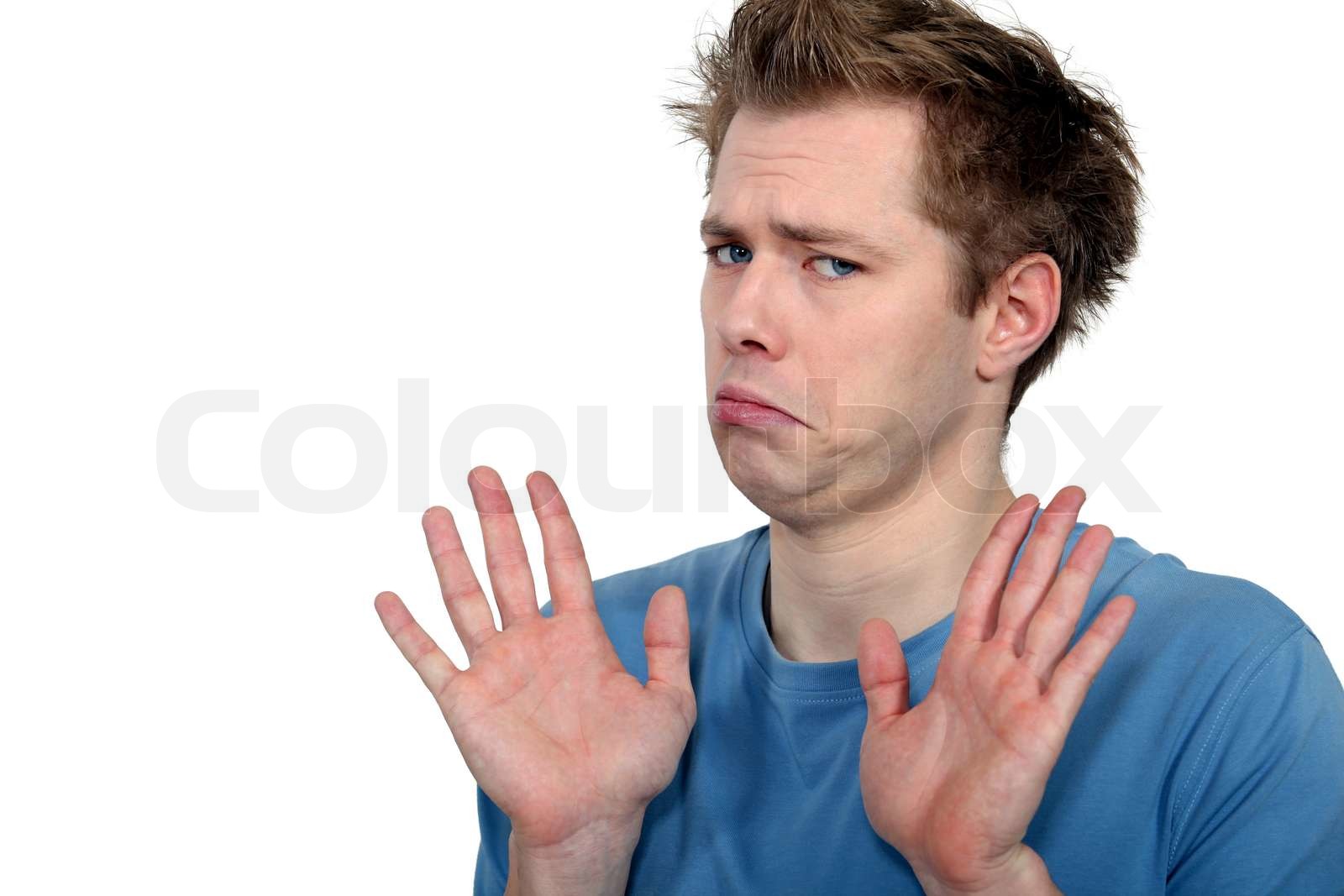 Portrait of an unwilling man | Stock image | Colourbox