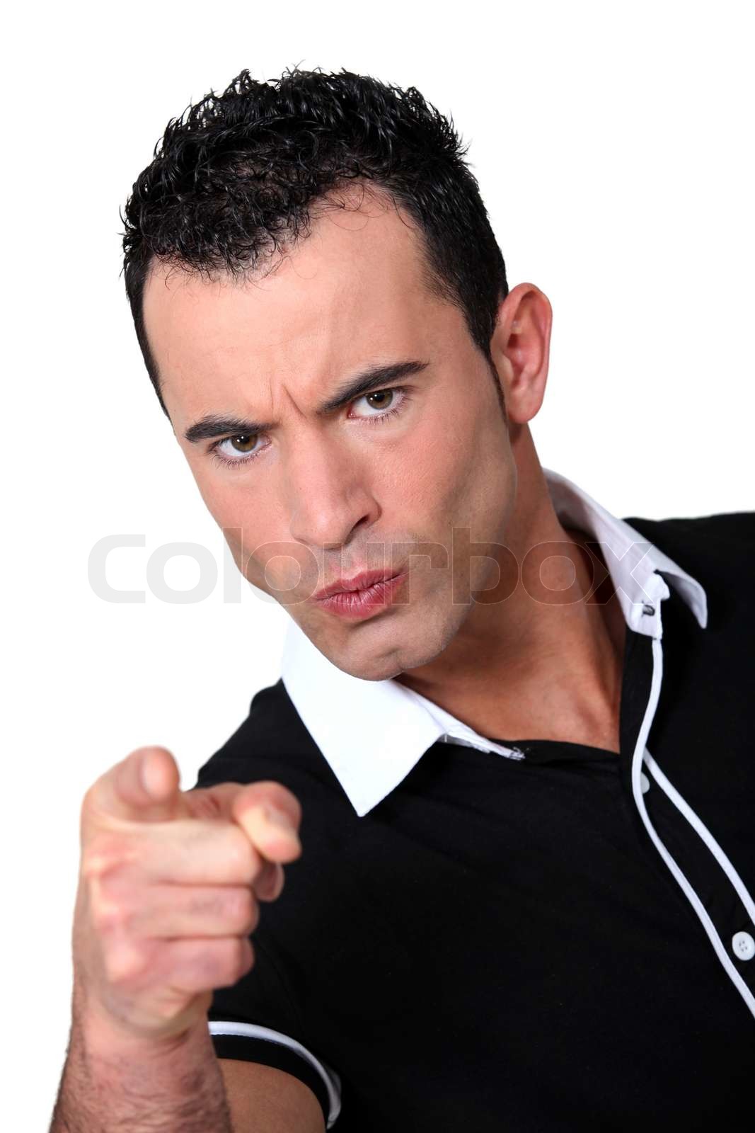angry man pointing at you | Stock image | Colourbox