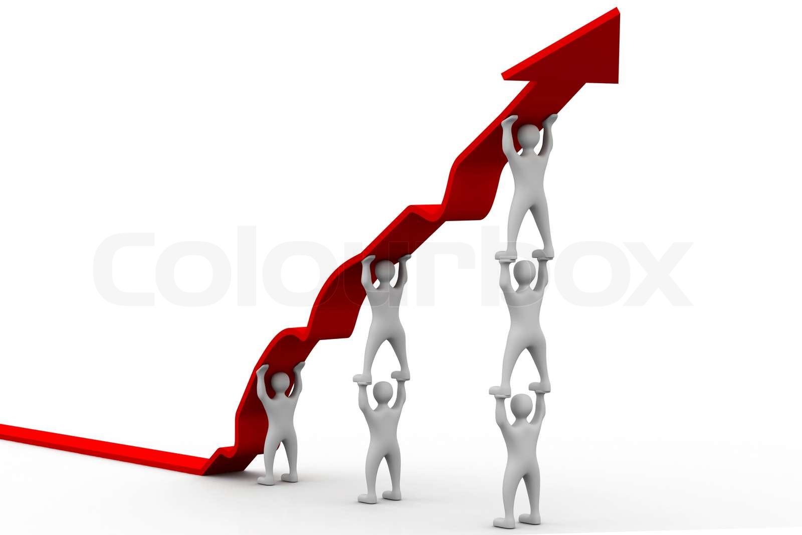 People pushing up the arrow | Stock image | Colourbox