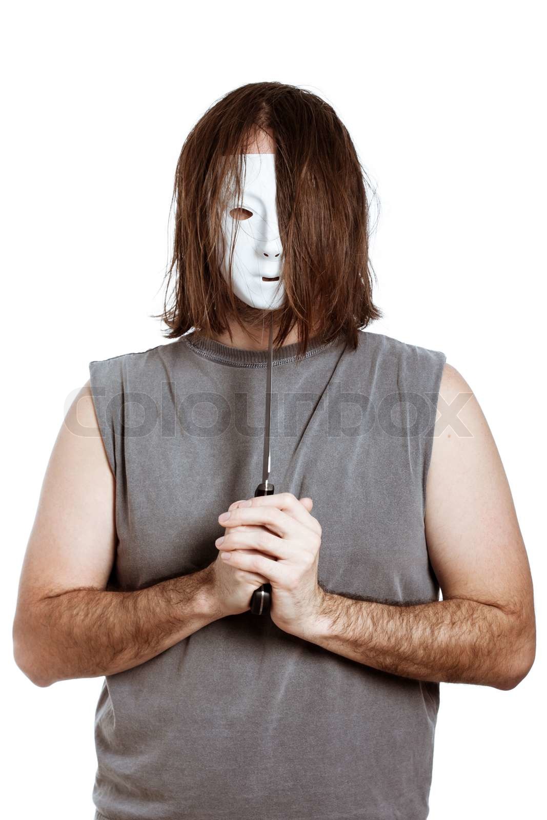 Scary psycho masked man | Stock image | Colourbox