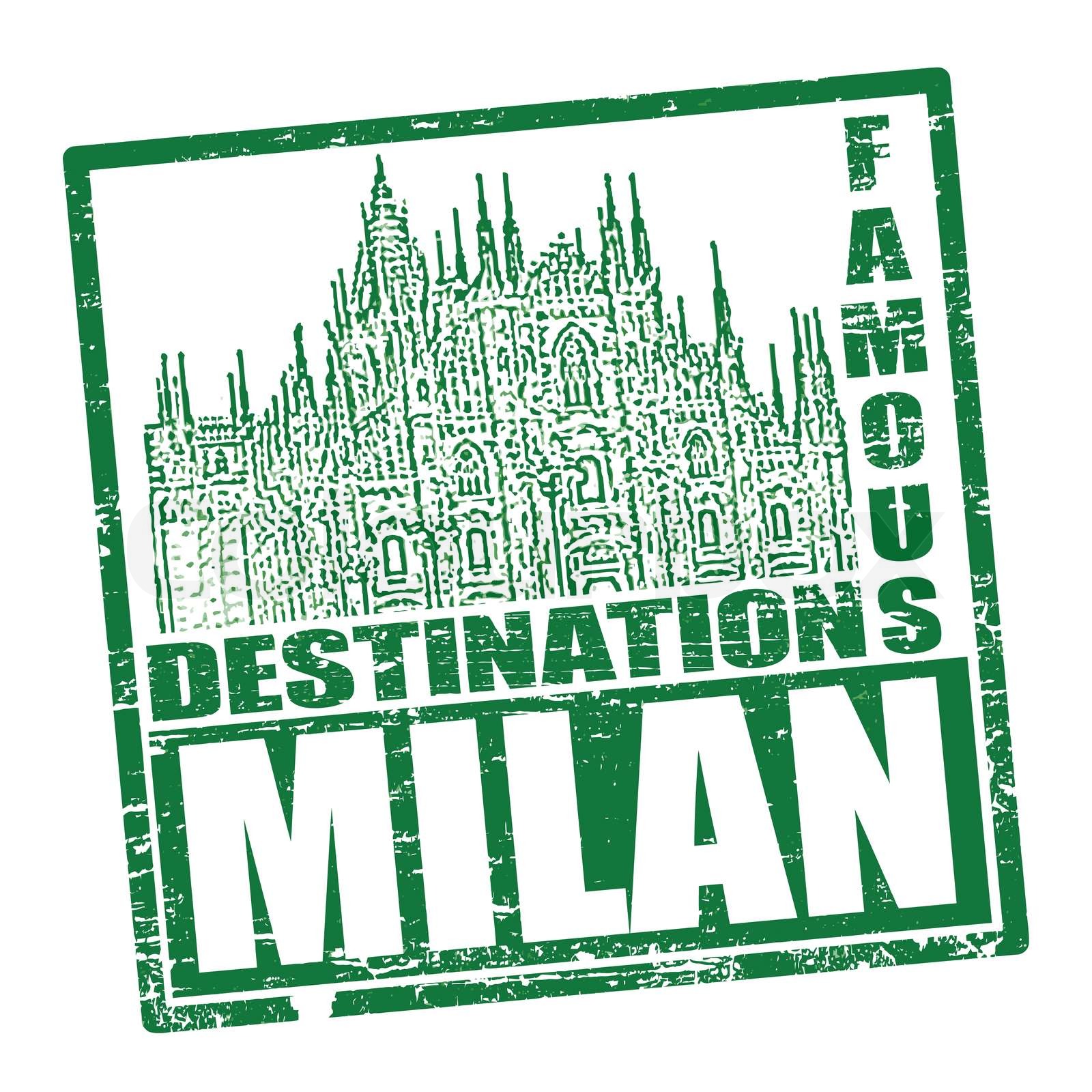 Milan stamp | Stock vector | Colourbox