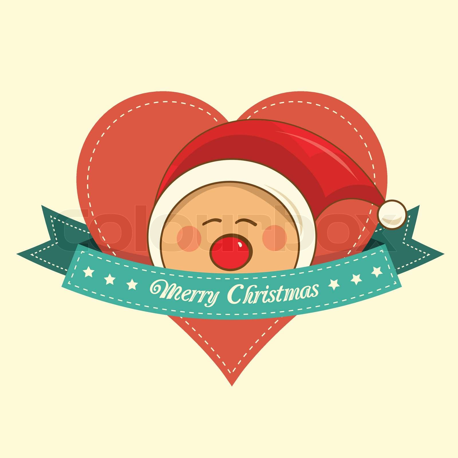 Nisse hjerte i rød | Stock vektor | Colourbox