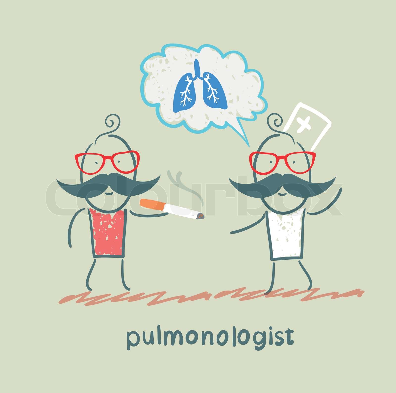 pulmonologist pulmonologist says lung patient who smokes | Stock vector ...