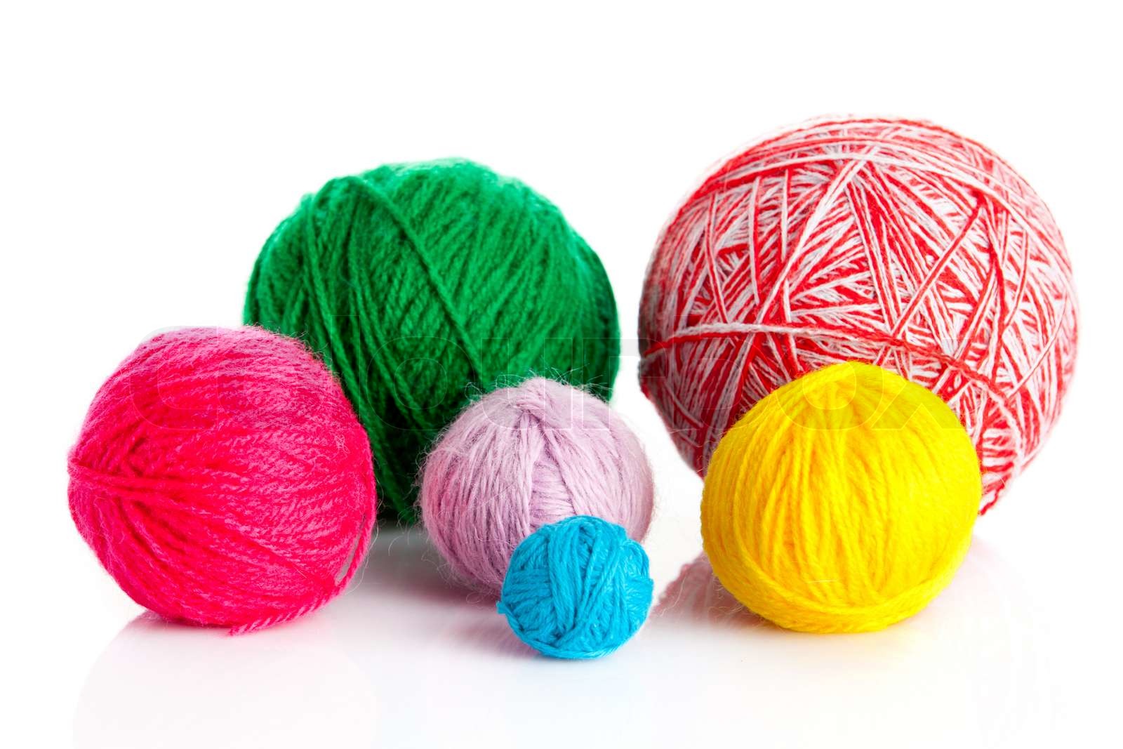 wool yarn ball isolated on white ball of yarn for knitting | Stock ...