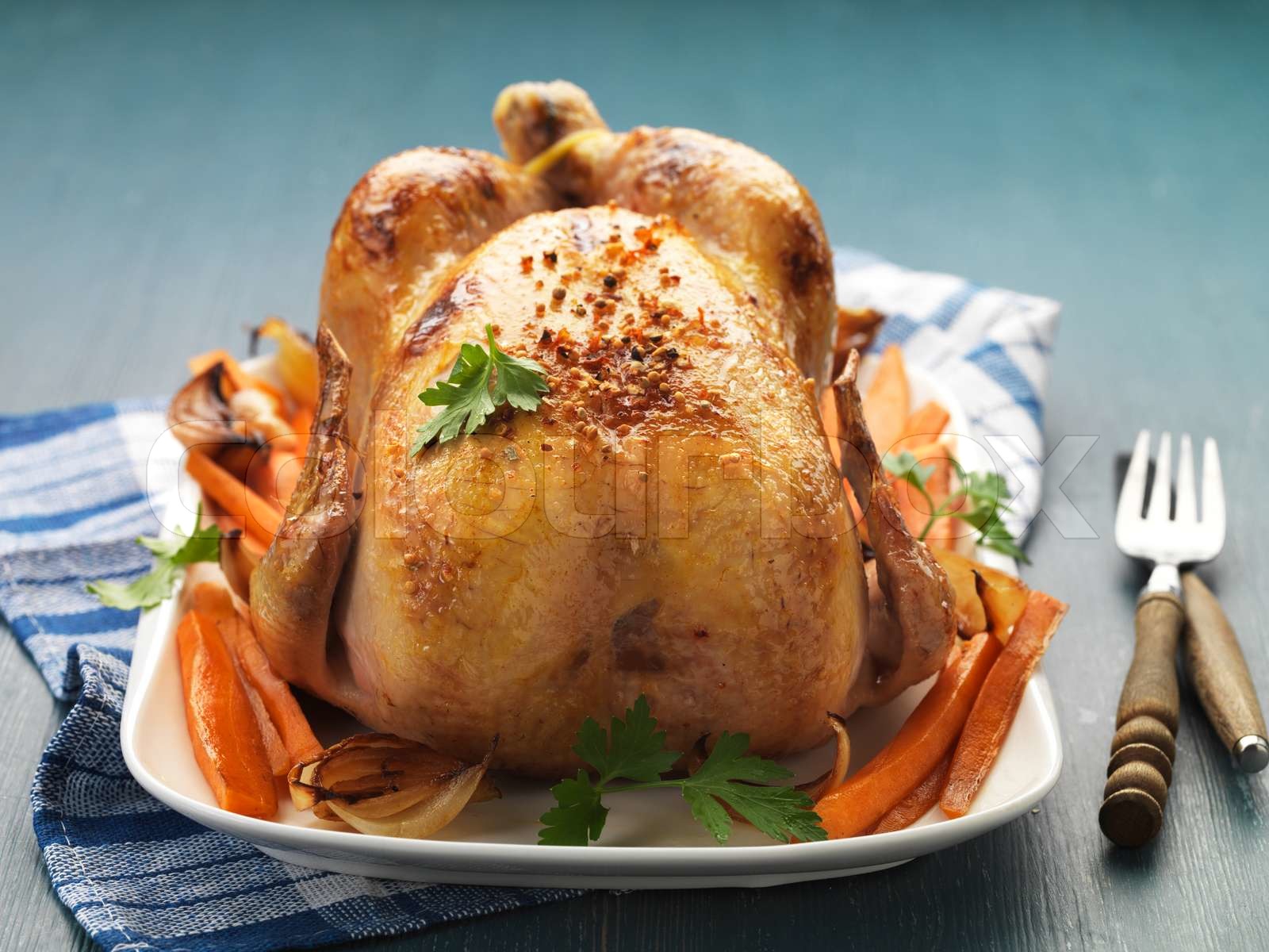 Roast chicken | Stock image | Colourbox