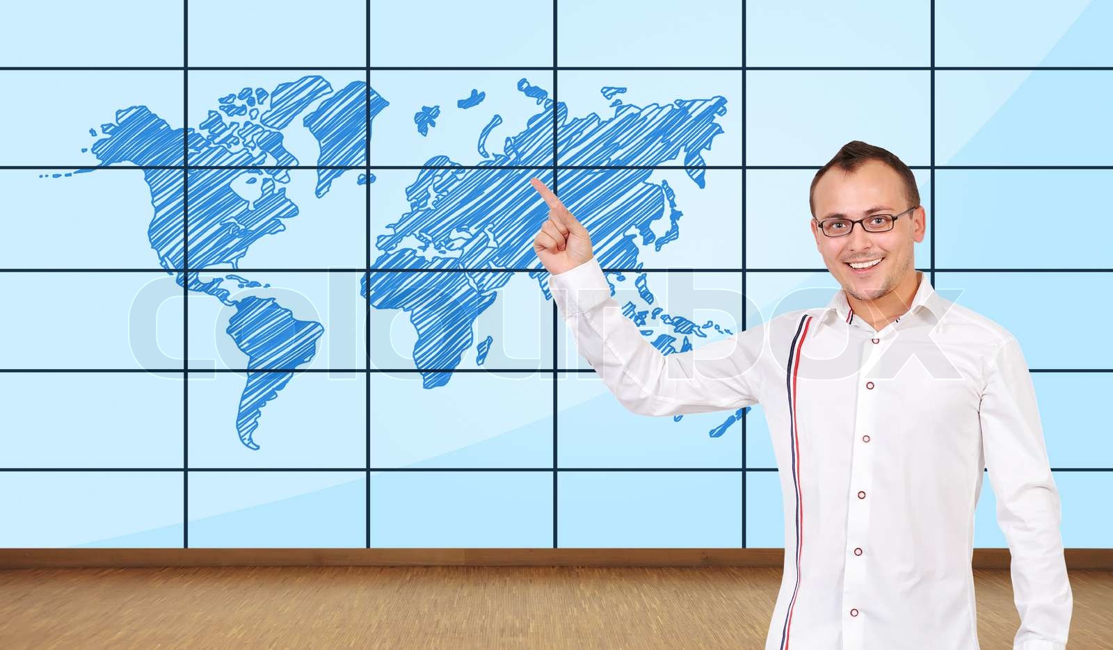 world map on plasma wall | Stock image | Colourbox