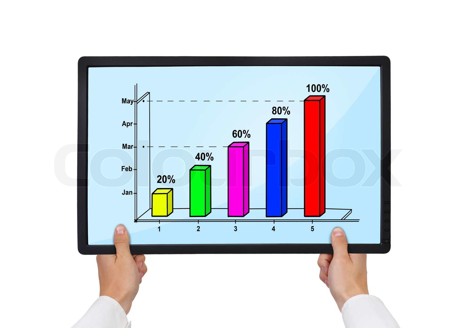 tablet with graph | Stock image | Colourbox
