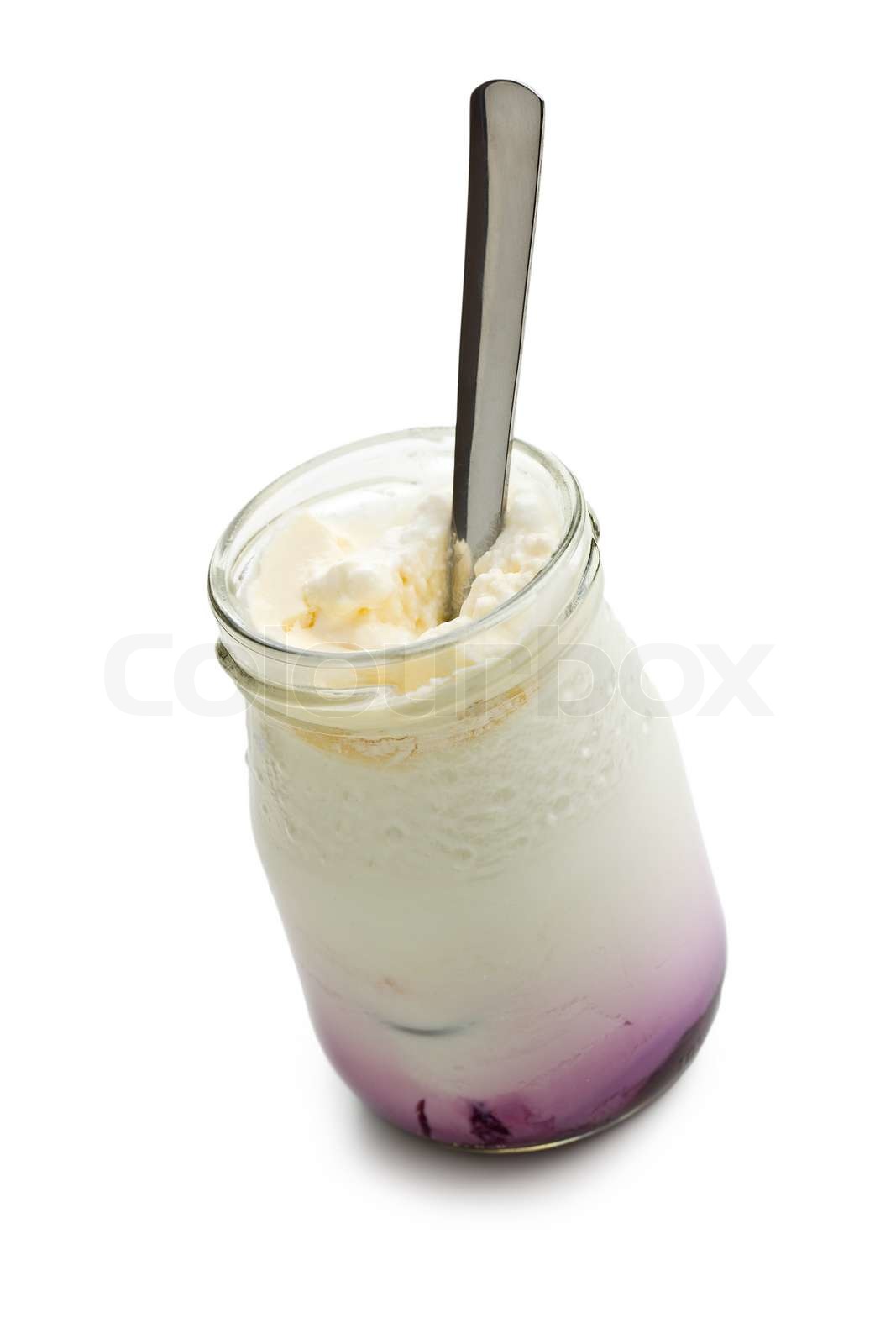 yogurt in glass jar | Stock image | Colourbox
