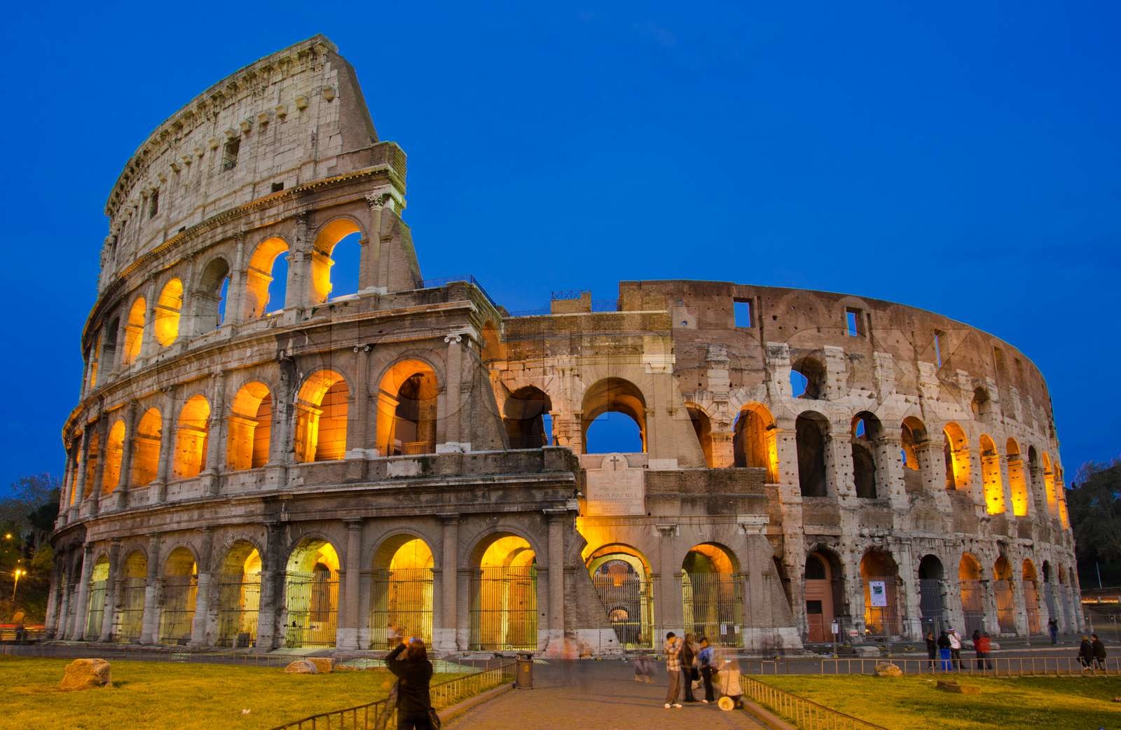 The ancient Colosseum in Rome, beautiful night shot | Stock image ...