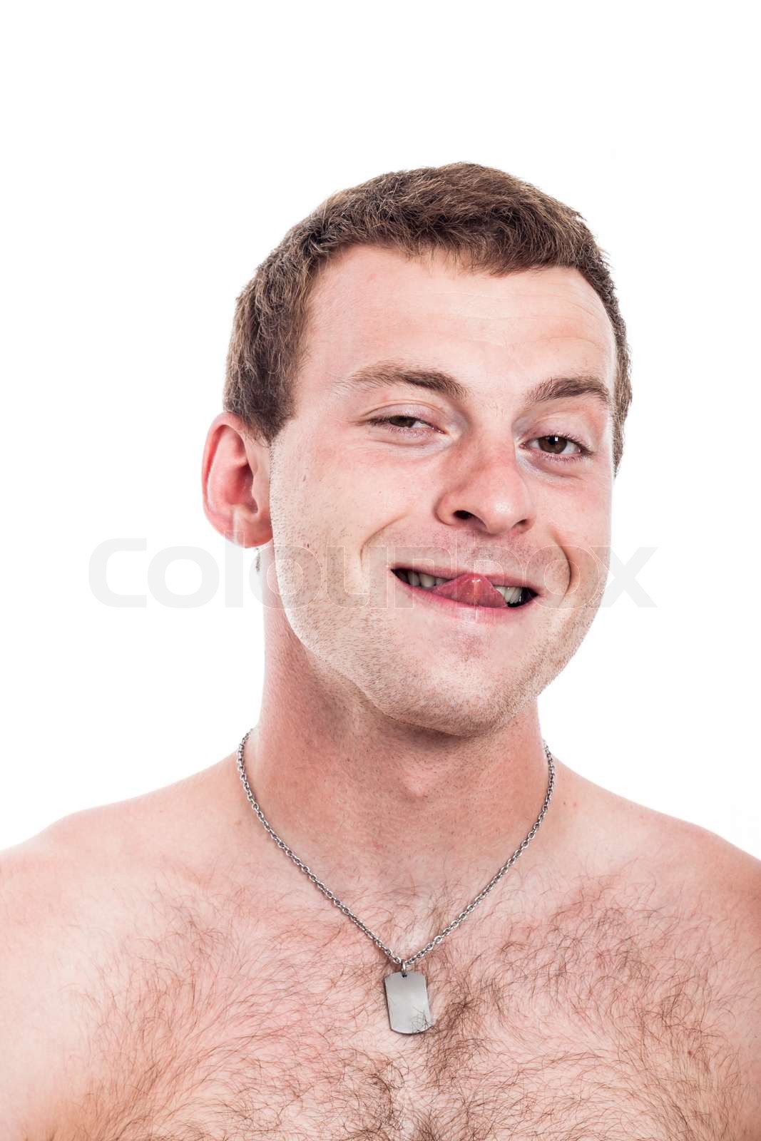 Funny shirtless man | Stock image | Colourbox