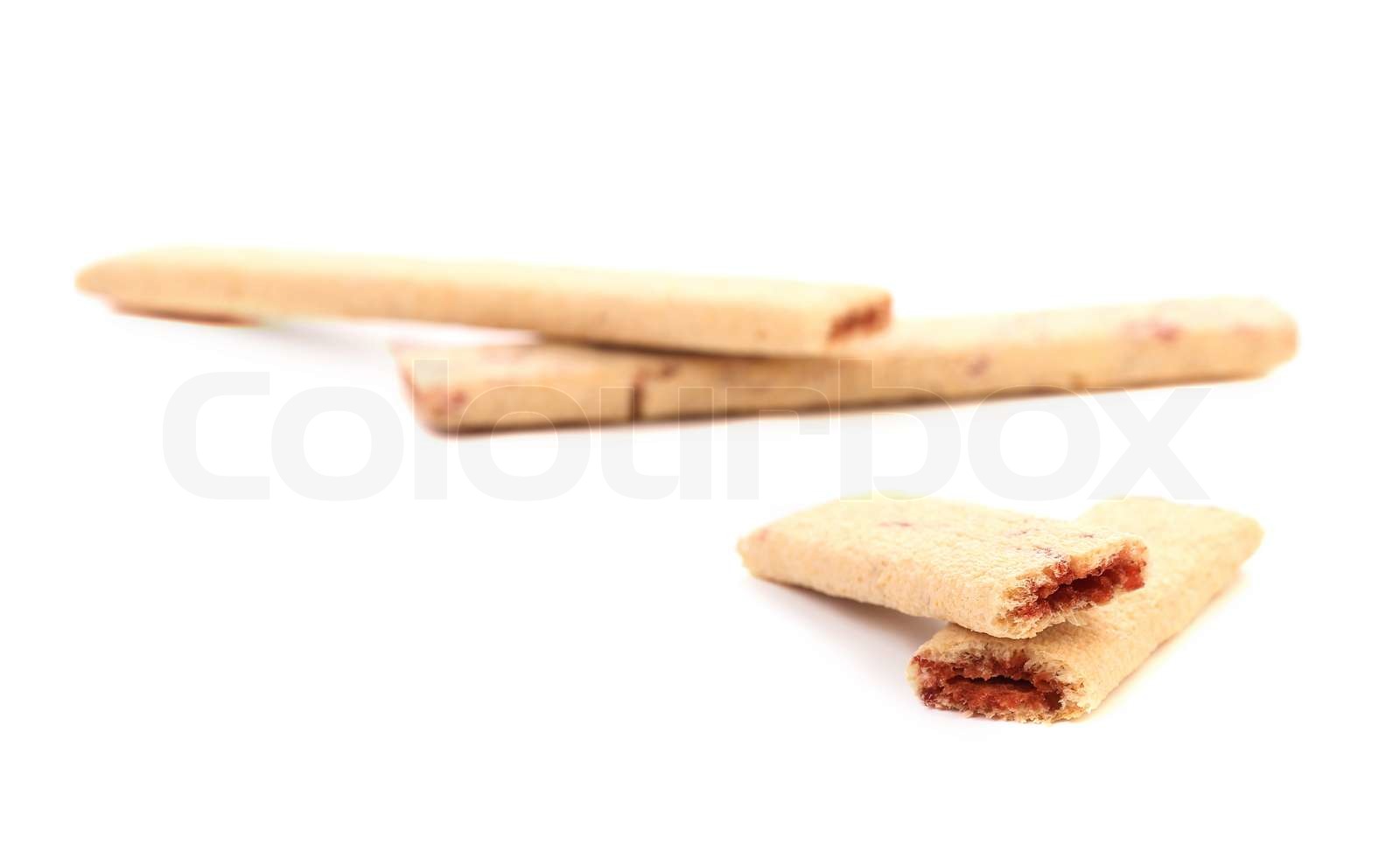 Broken biscuit sticks with filling | Stock image | Colourbox