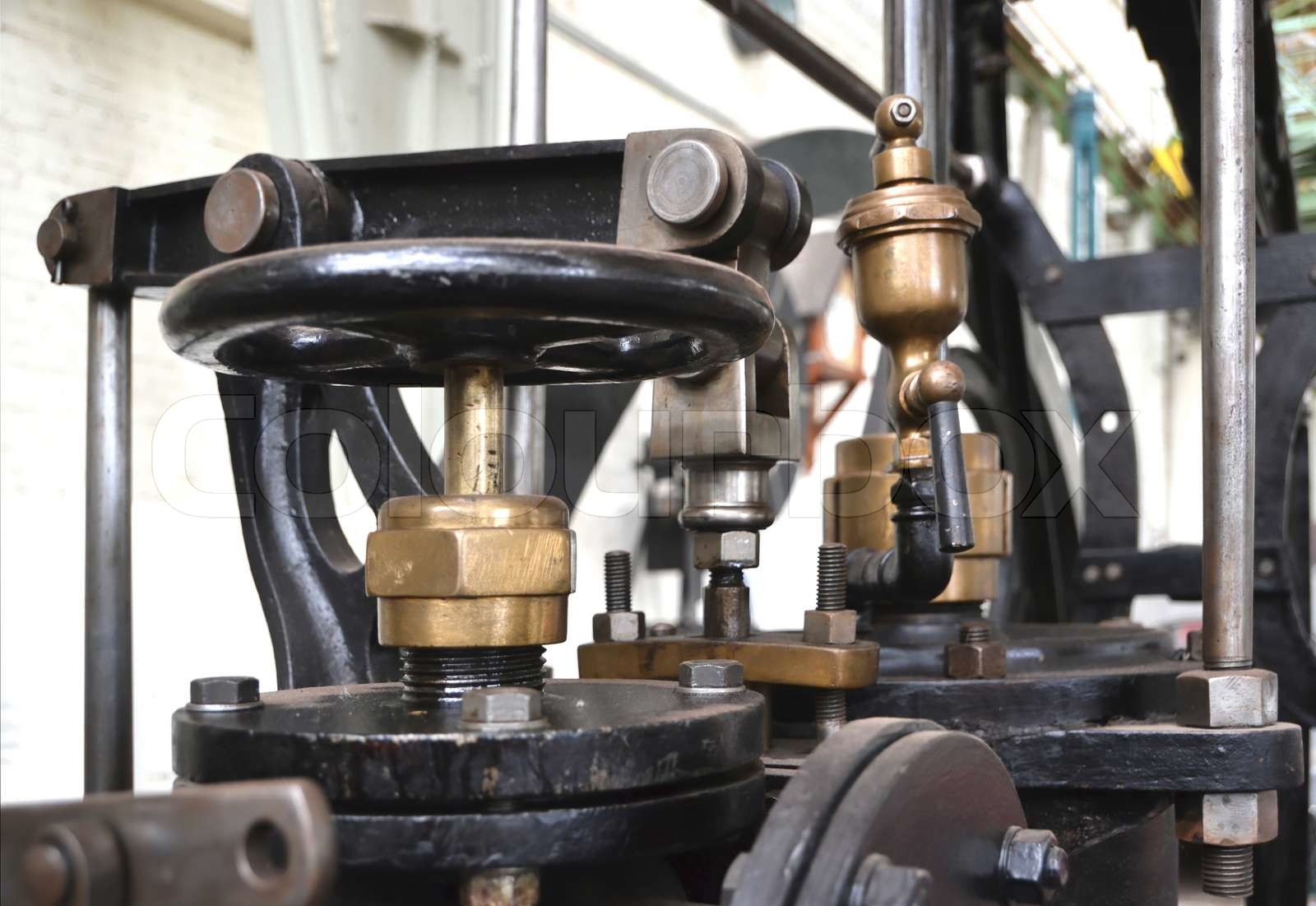 Detail of a steam engine | Stock image | Colourbox