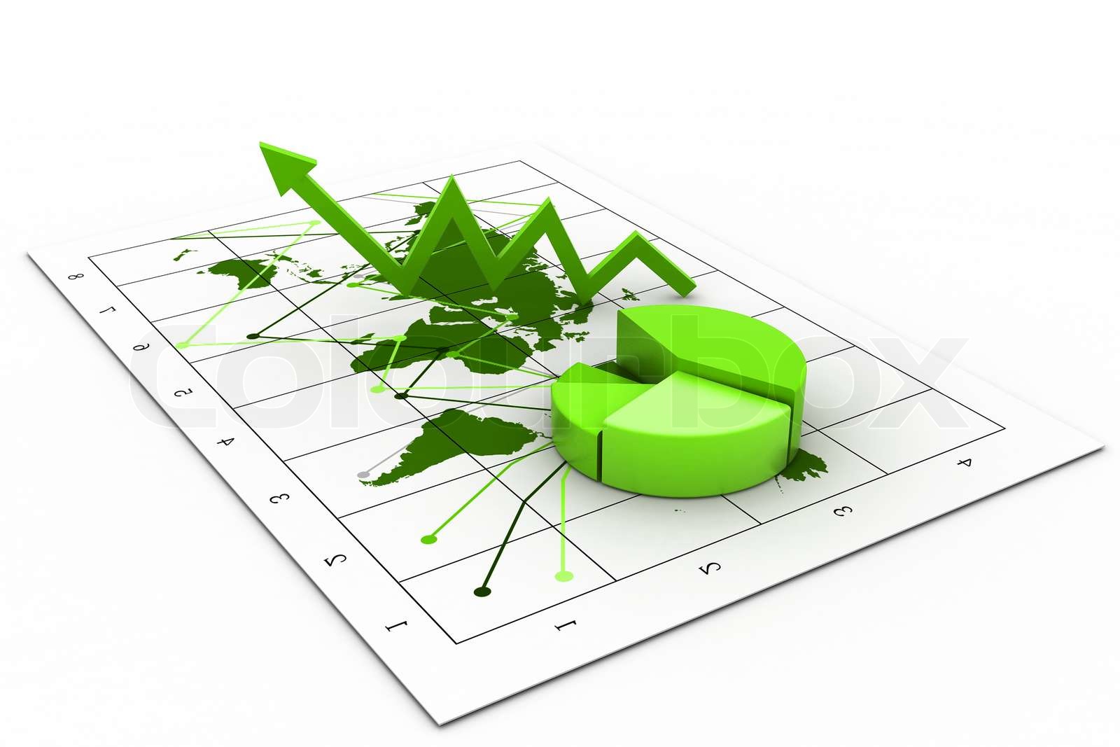 Business chart with growth arrow | Stock image | Colourbox