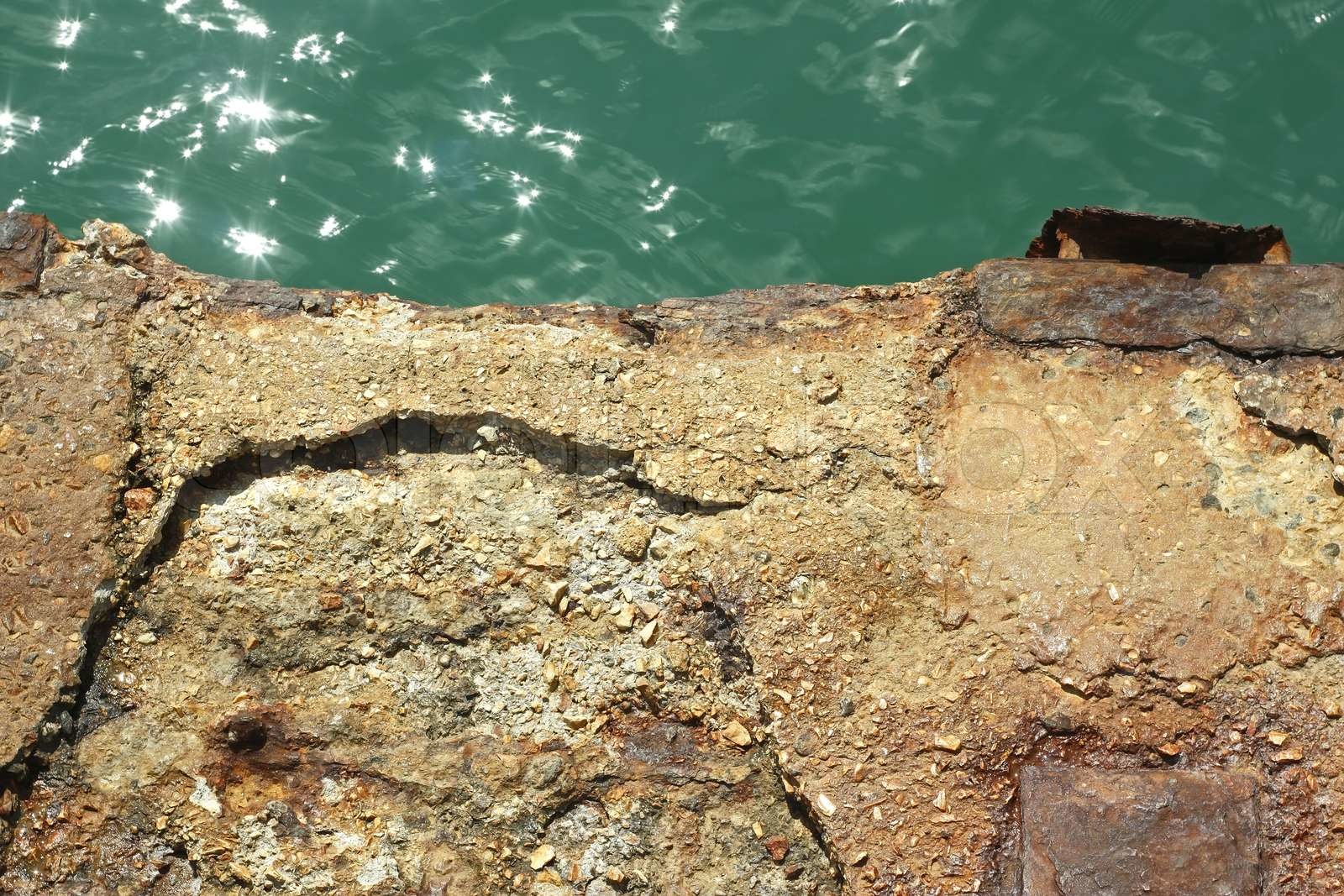 Reinforced concrete pier over water | Stock image | Colourbox