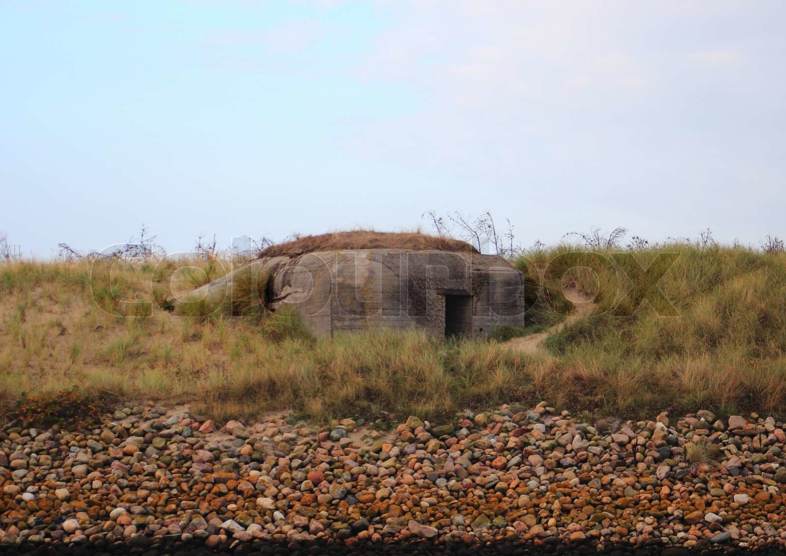 German worldwar outpost in sand dune at west coast | Stock image ...