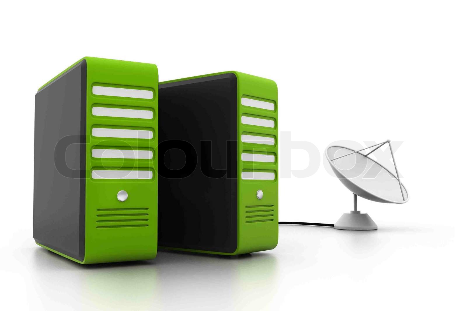 Server connected via satellite. | Stock image | Colourbox