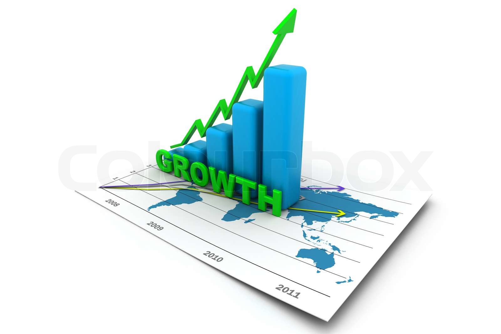 Business chart with growth graph | Stock image | Colourbox