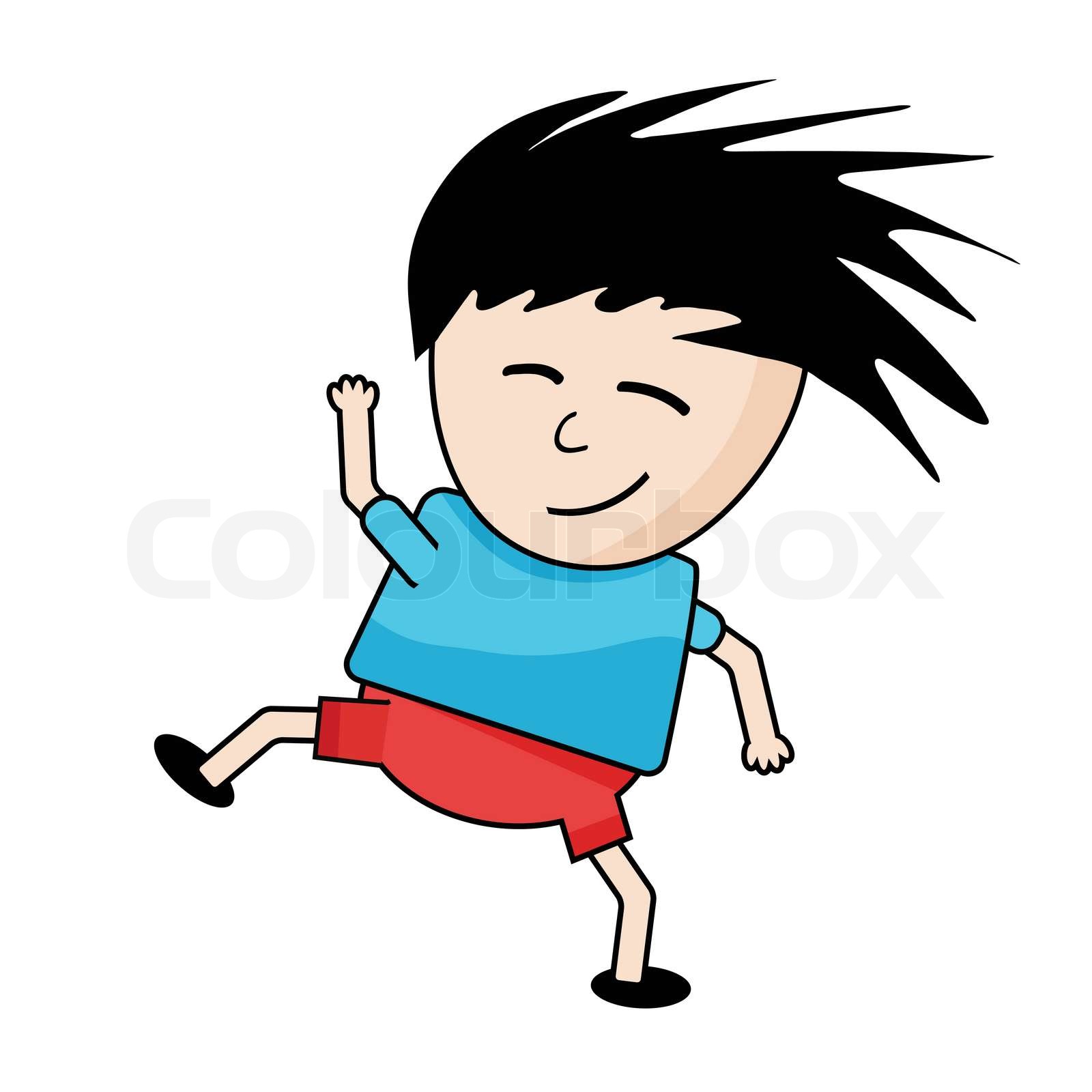 Dancing boy illustration on white | Stock vector | Colourbox
