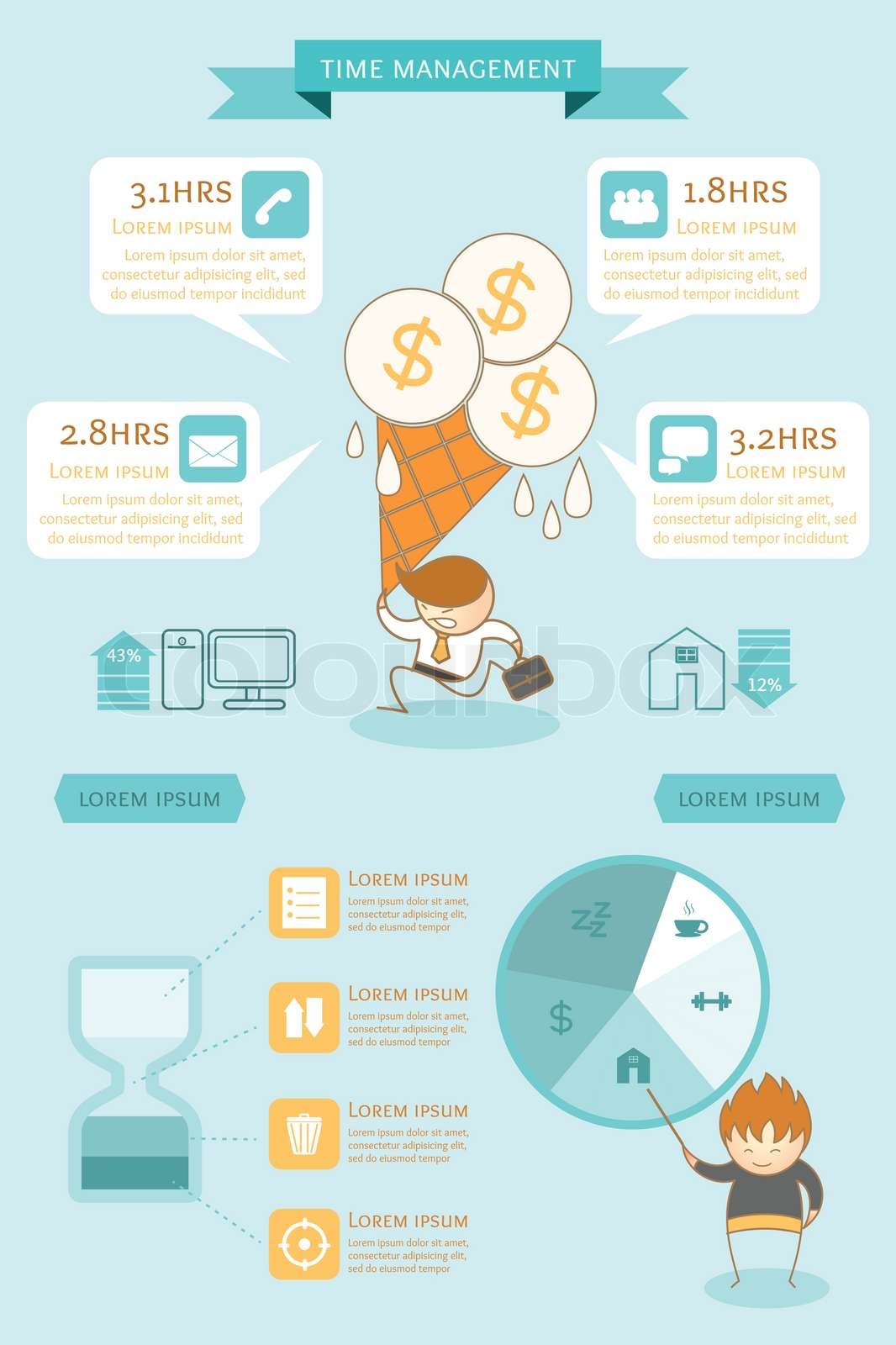 business infographic time management | Stock vector | Colourbox